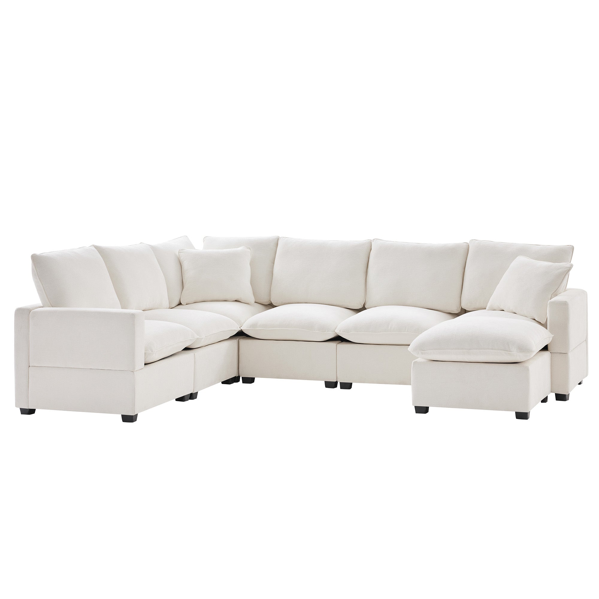 Chenille Modular U-Shape Sectional Sofa, Seats 7 – Pier 1