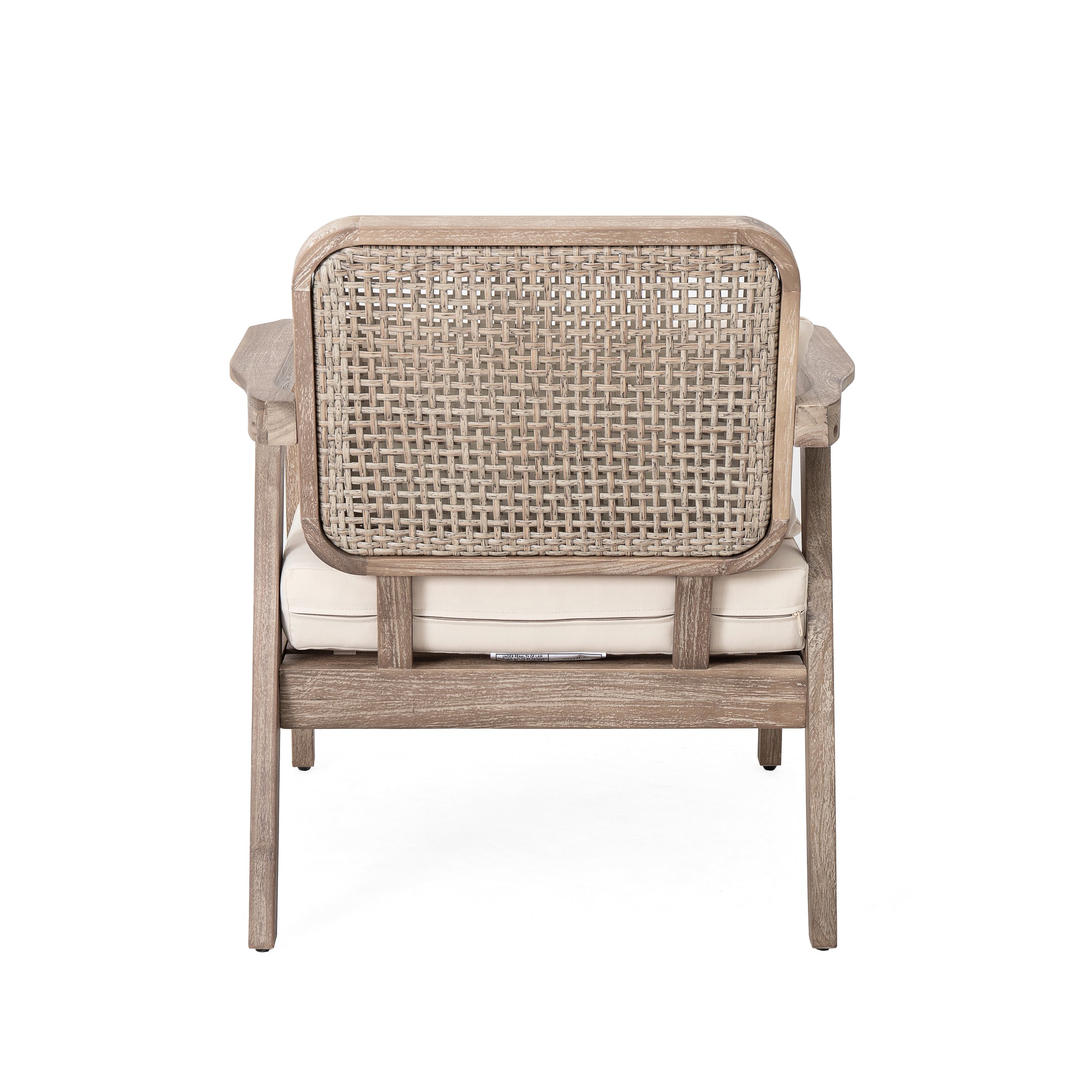 Outdoor Club Chair with Weaving Pattern Back and Deep Seat Cushion, Set ...