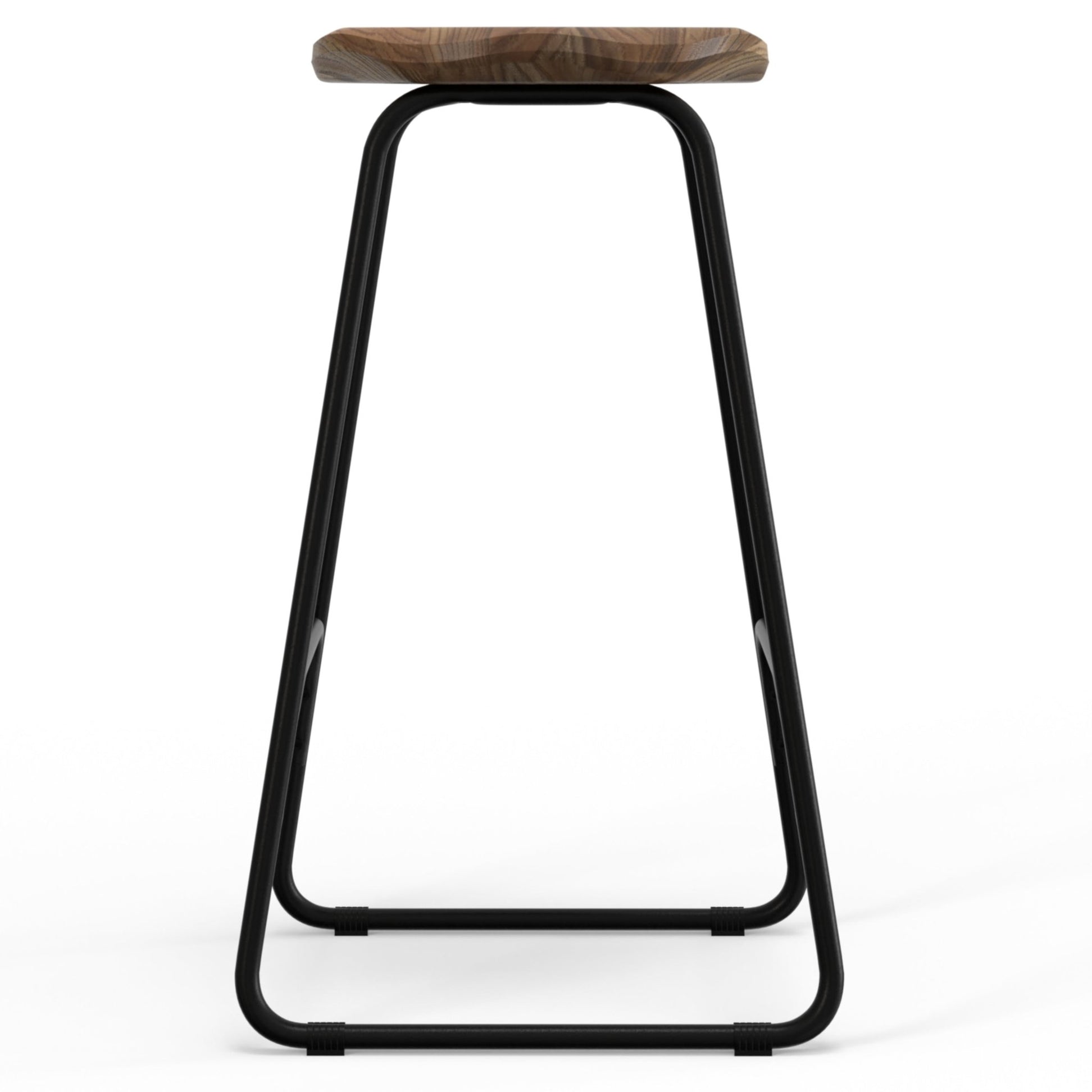 Backless Round Counter Stool with Metal Sled Base and Footrest, Set of ...