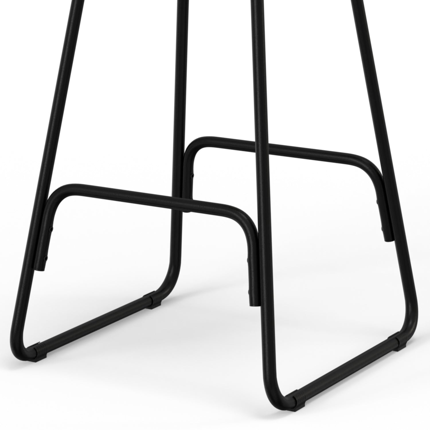 Backless Round Counter Stool with Metal Sled Base and Footrest, Set of ...