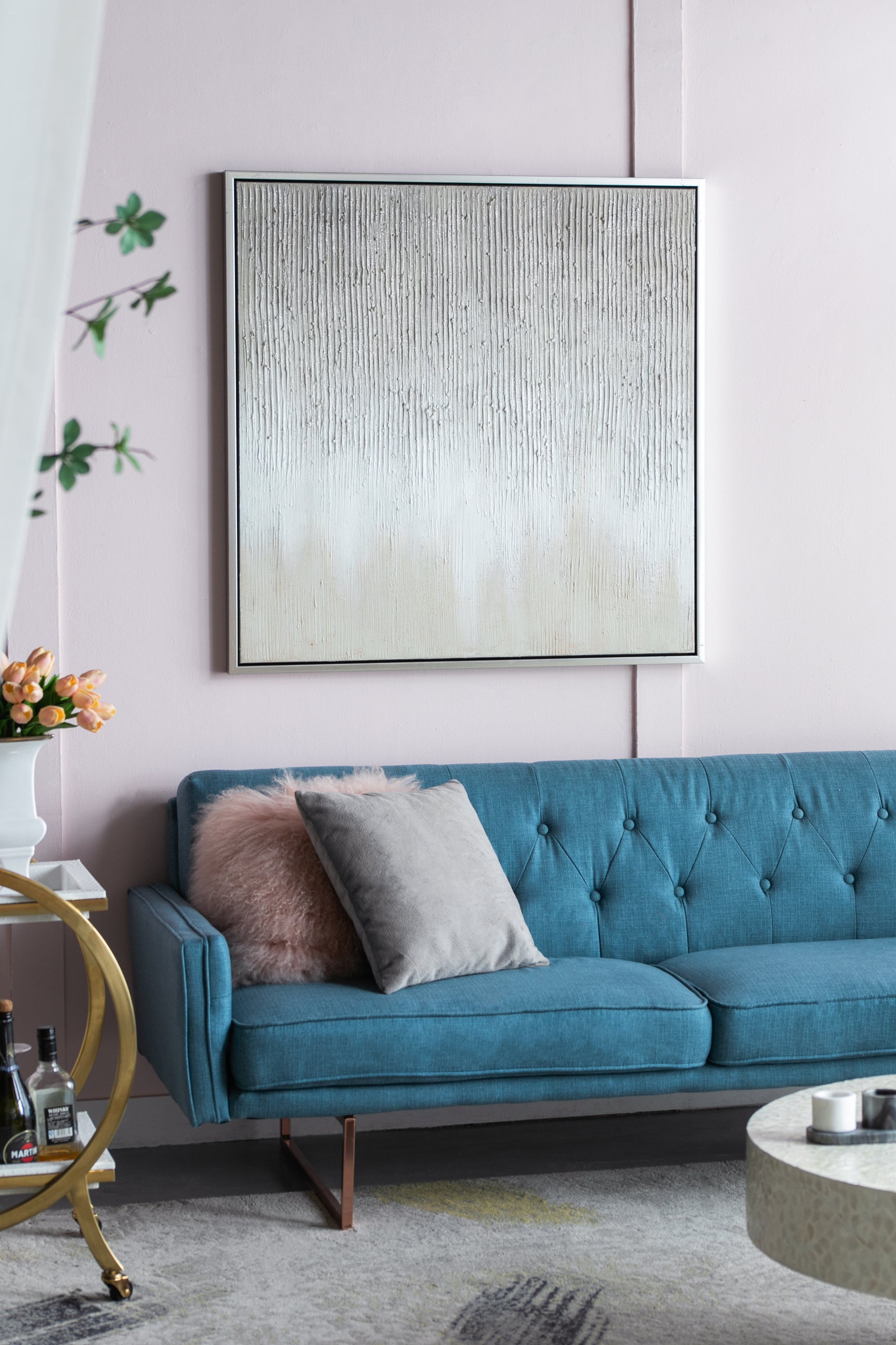 Hand-painted Canvas Wall Art with Square Frame - Pier 1