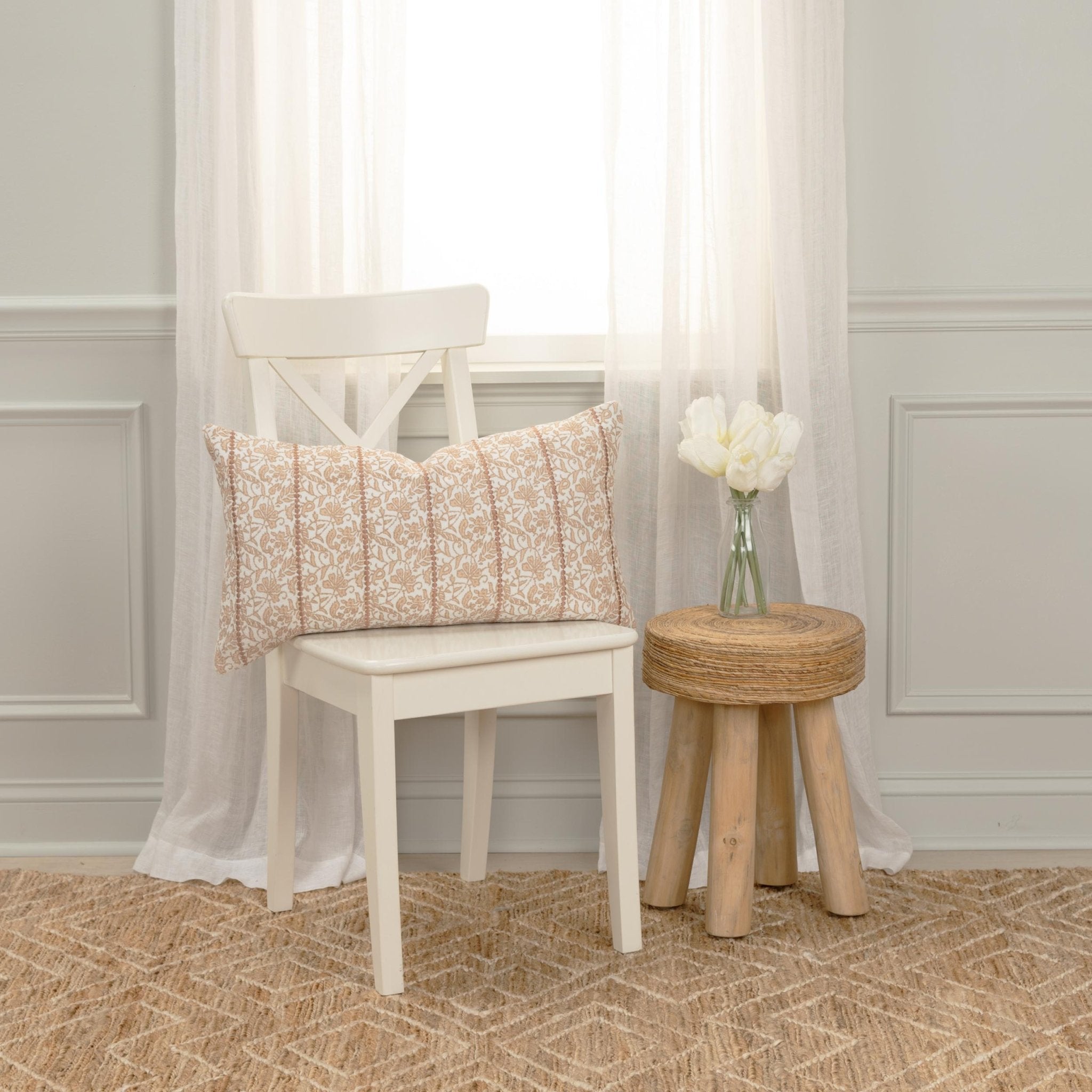 Printed 100% Cotton Botanical Decorative Throw Pillow - Pier 1