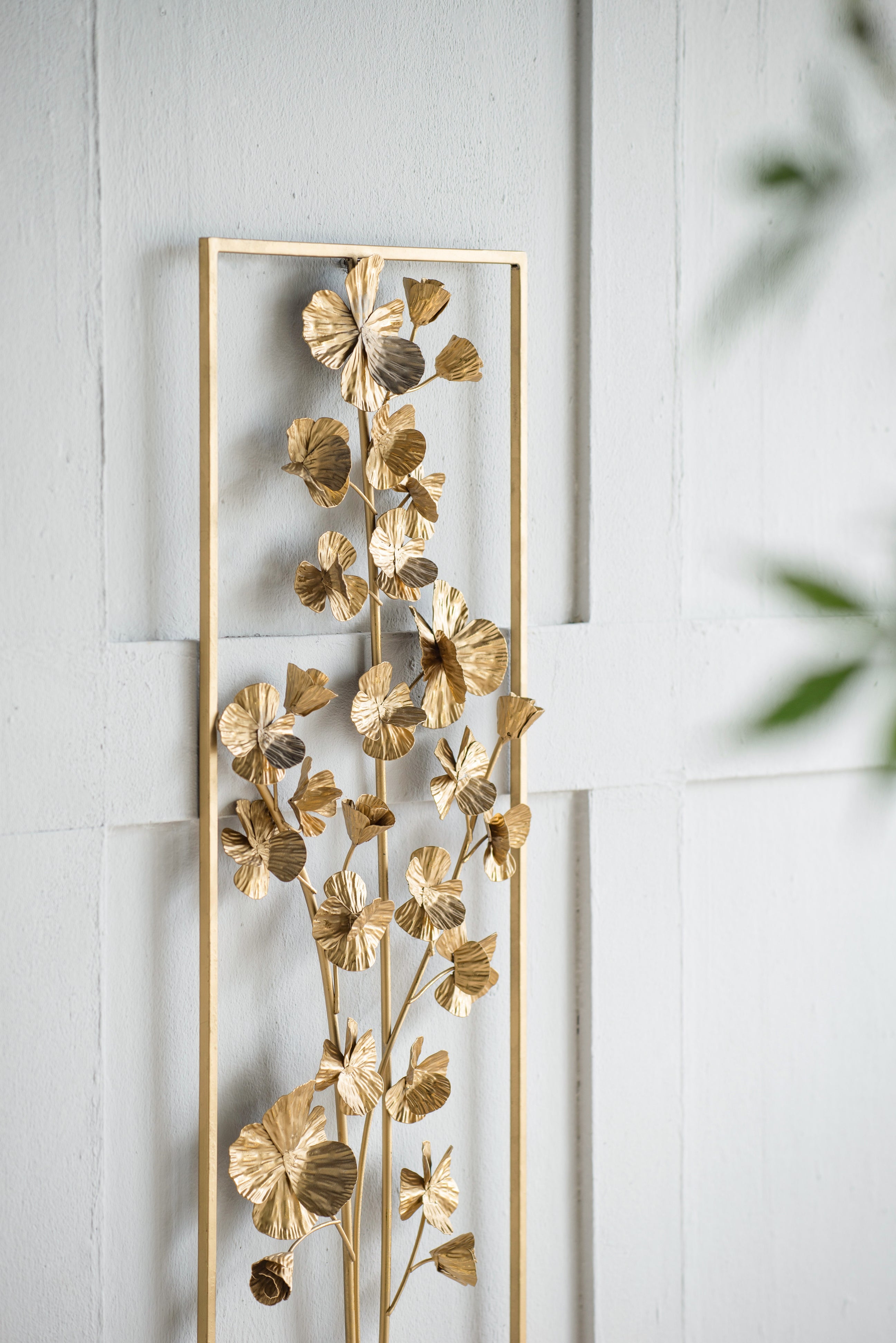 30" x 12" Rectangle Flower Wall Decor with Metal Frame - Pier 1