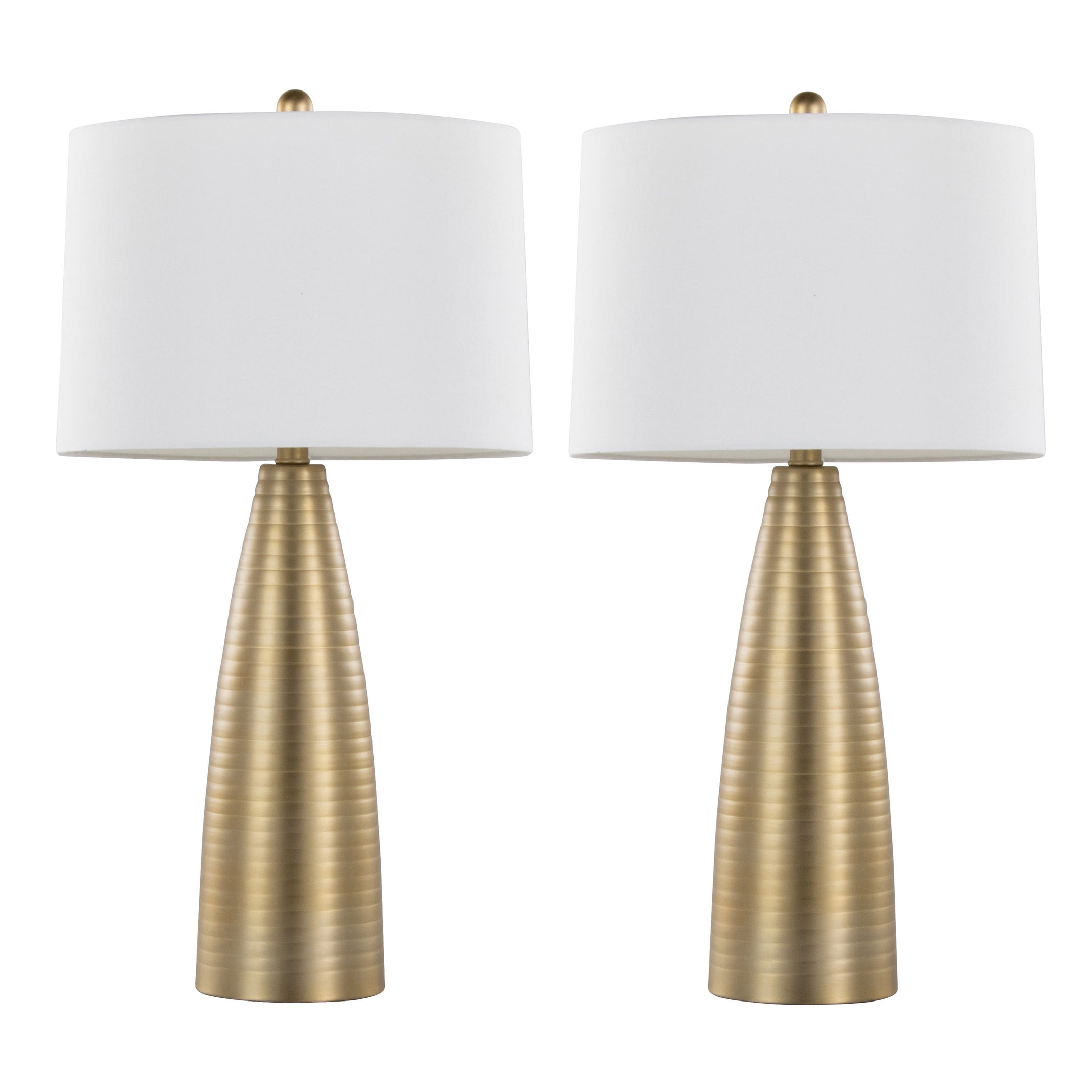 Table Lamp with Bullet Shape Base and Linen Shade, Set of 2 - Pier 1