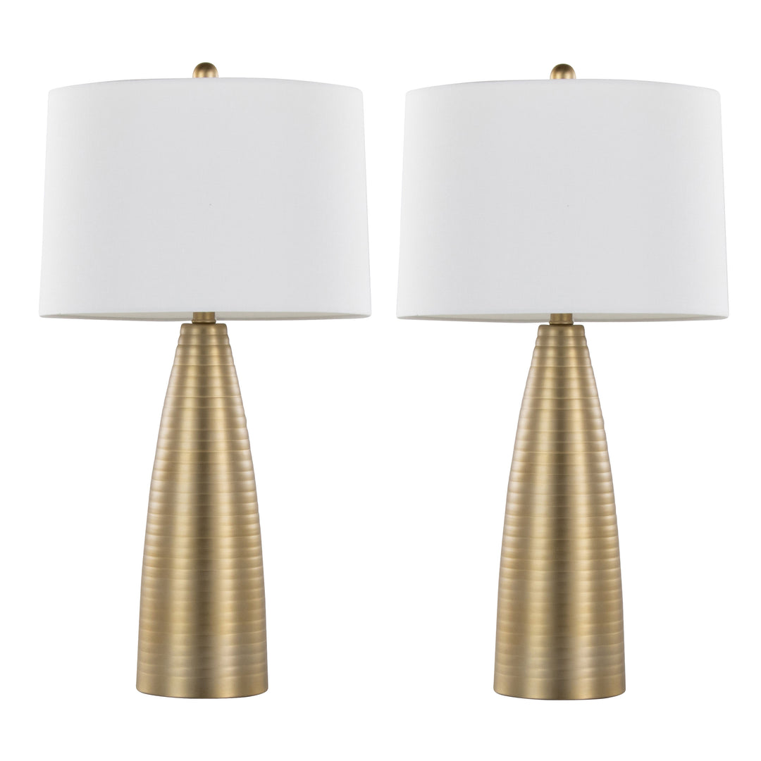 Table Lamp with Bullet Shape Base and Linen Shade, Set of 2 - Pier 1