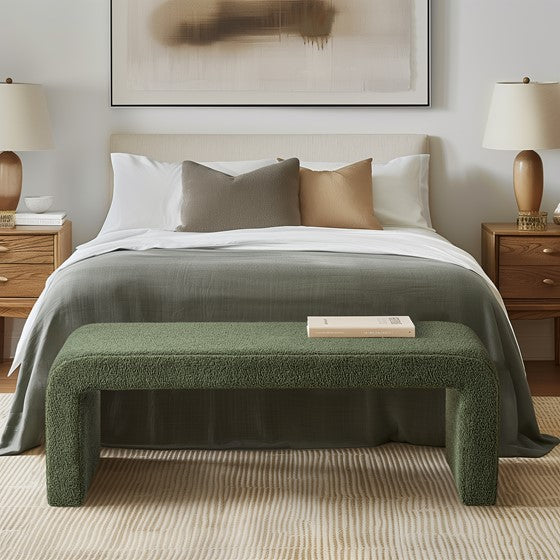 Goldmine Upholstered Bench with Curved Seat - Pier 1