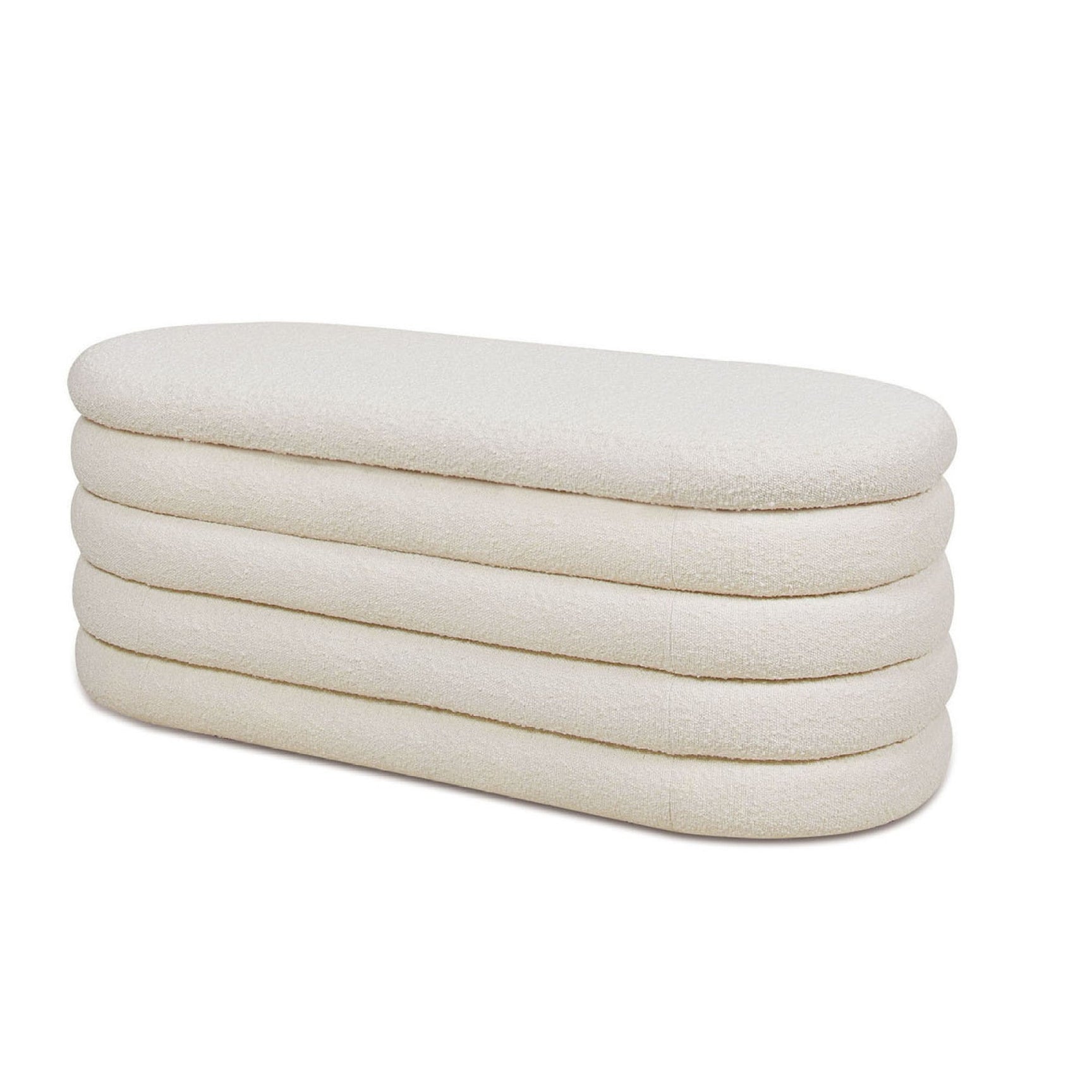 Capstone Oval Lid-Up Upholstered Storage Bench with Horizontal Tufting ...