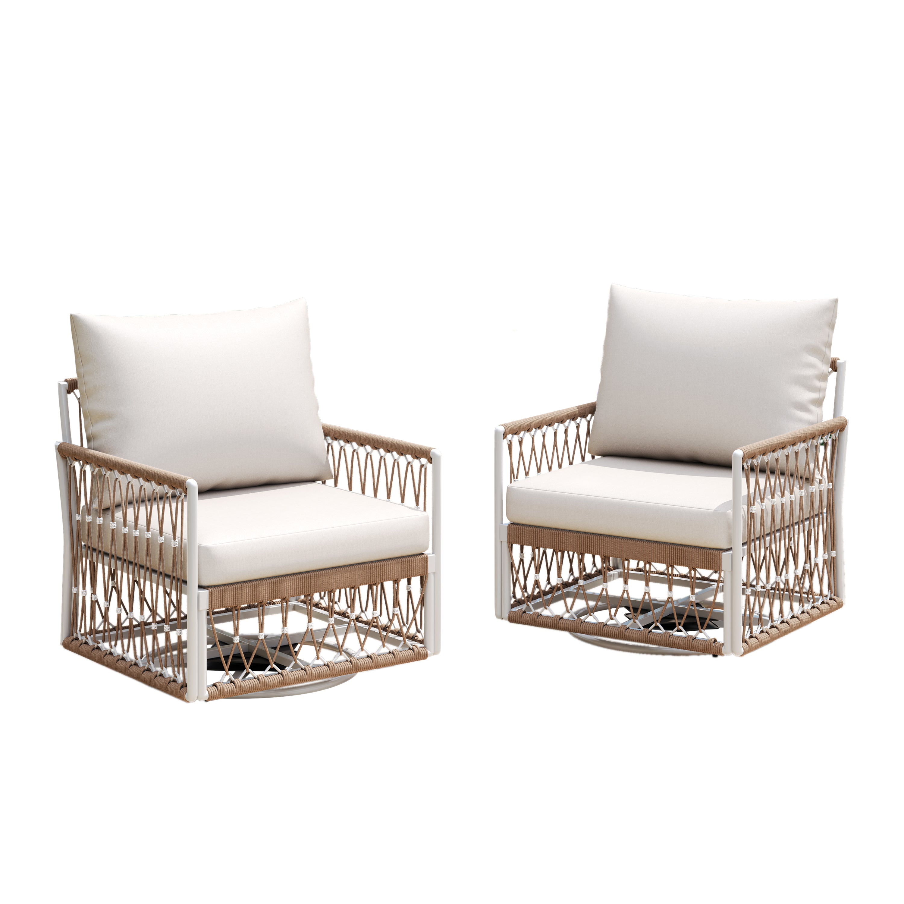 Caspian Outdoor Handwoven Rope Accent Swivel Chairs, Set of 2 – Pier 1