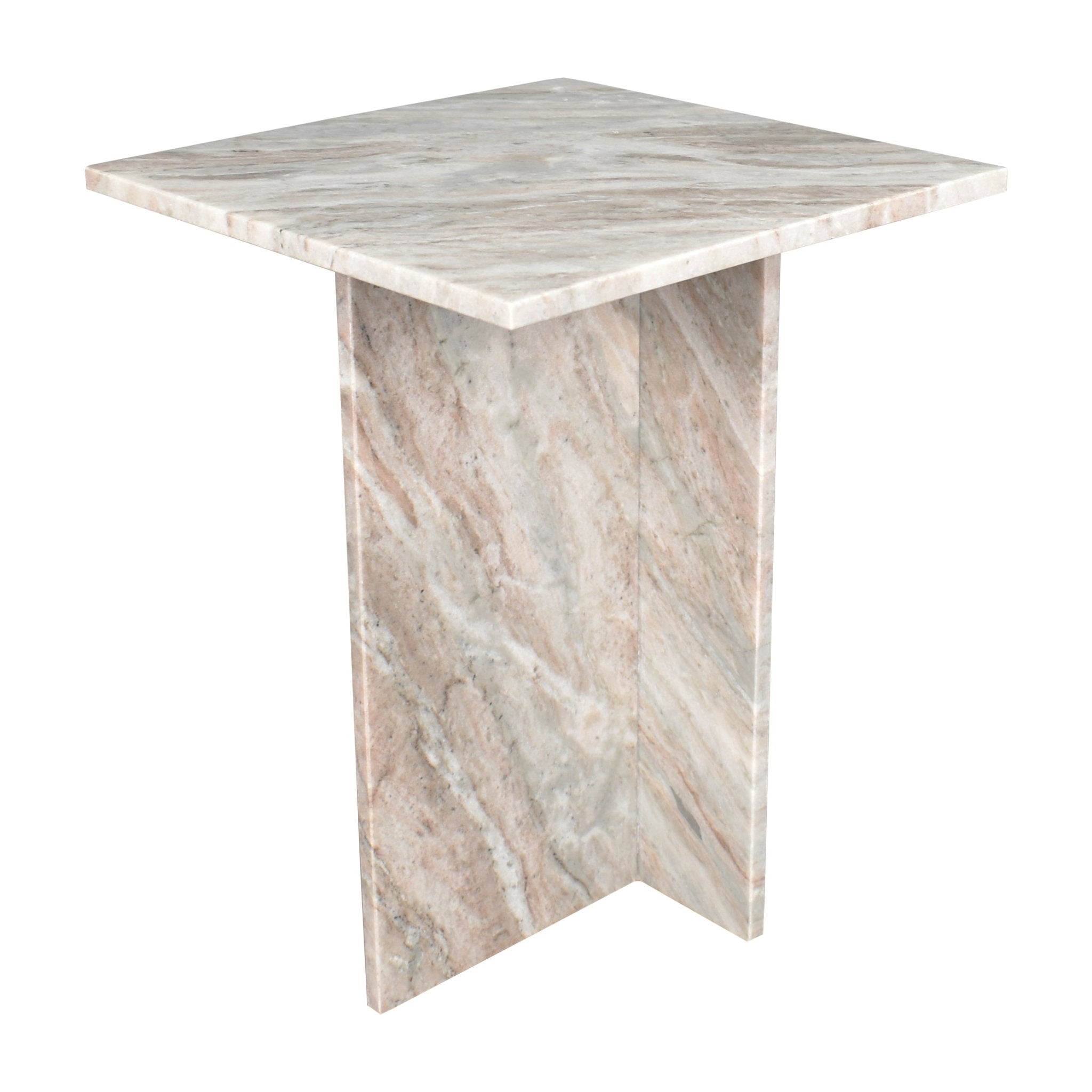 Cecil Contemporary Natural Marble Handmade T-Shaped End Table - Pier 1