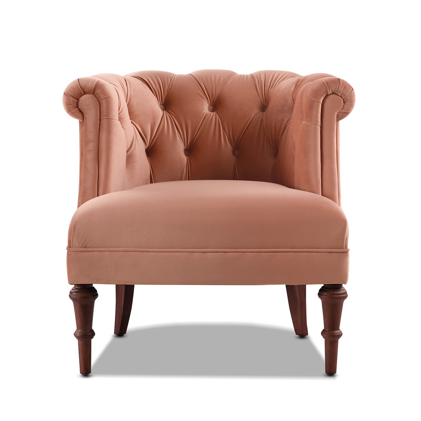 Comforts Upholstered Accent Chair with Recessed Arms and Barrel Design ...