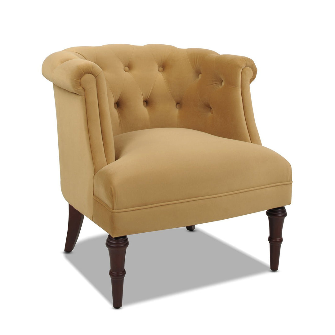 Comforts Upholstered Accent Chair with Recessed Arms and Barrel Design ...