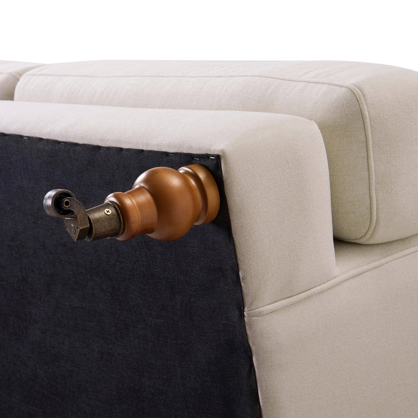 Creations Upholstered Sofa with Metal Casters and 3 Cushions Tightback ...