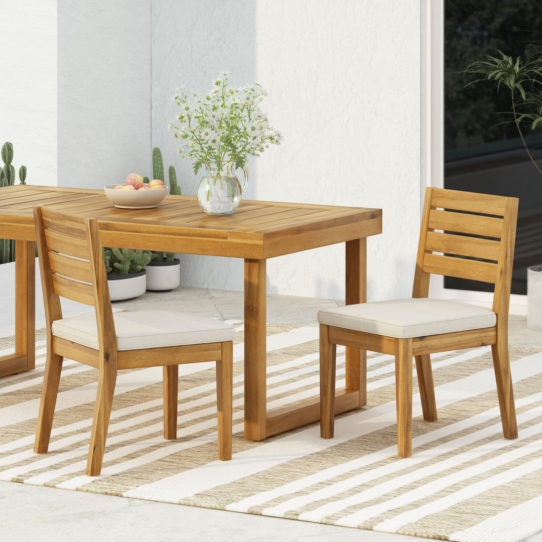 Armless Outdoor Dining Chairs, Set of 2 - Pier 1