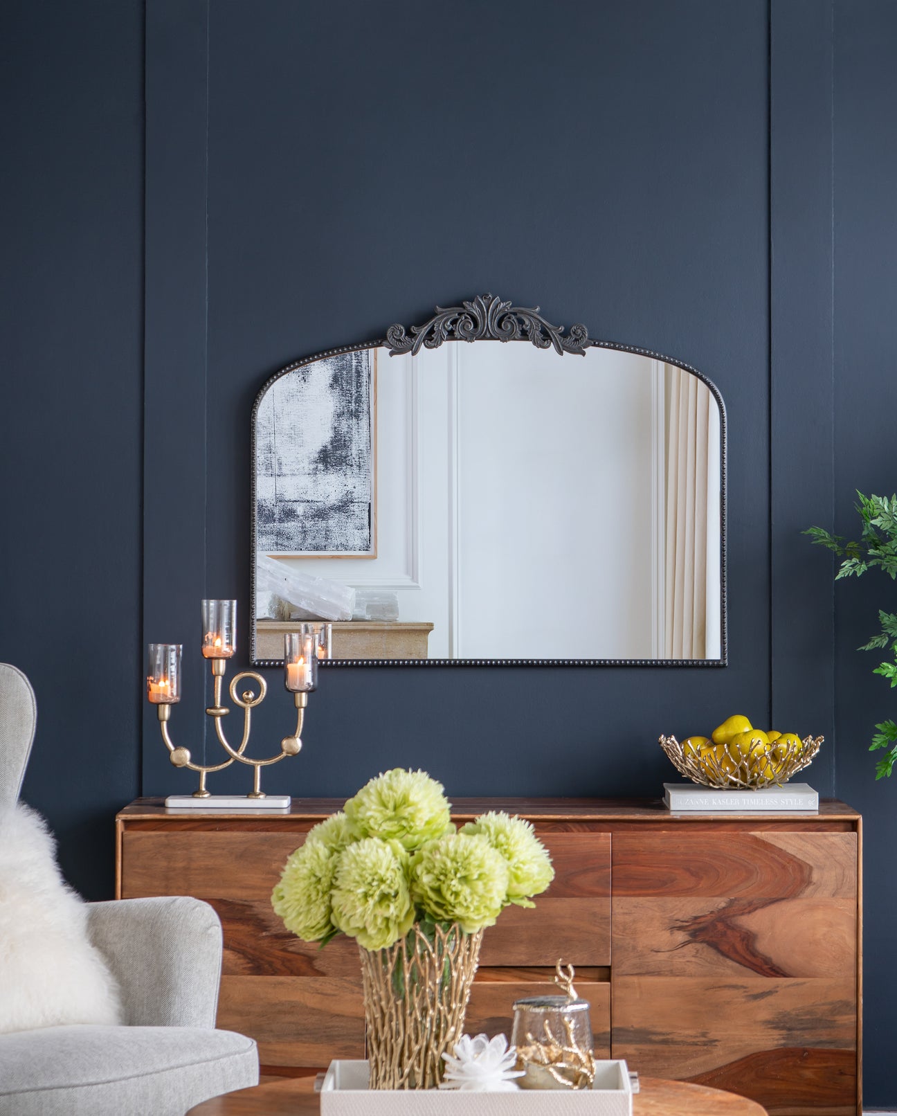 40" x 31" Wall Arch Mirror with Baroque Inspired Frame - Pier 1