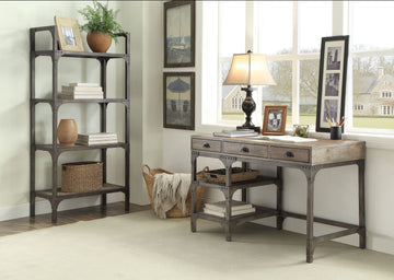 Weathered Oak and Antique Silver 3-Drawer Writing Desk – Pier 1