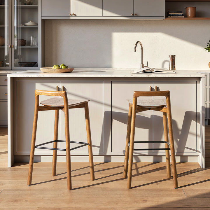 Sven 30" Modern Minimalist Low Back Wood Barstool – Pier 1