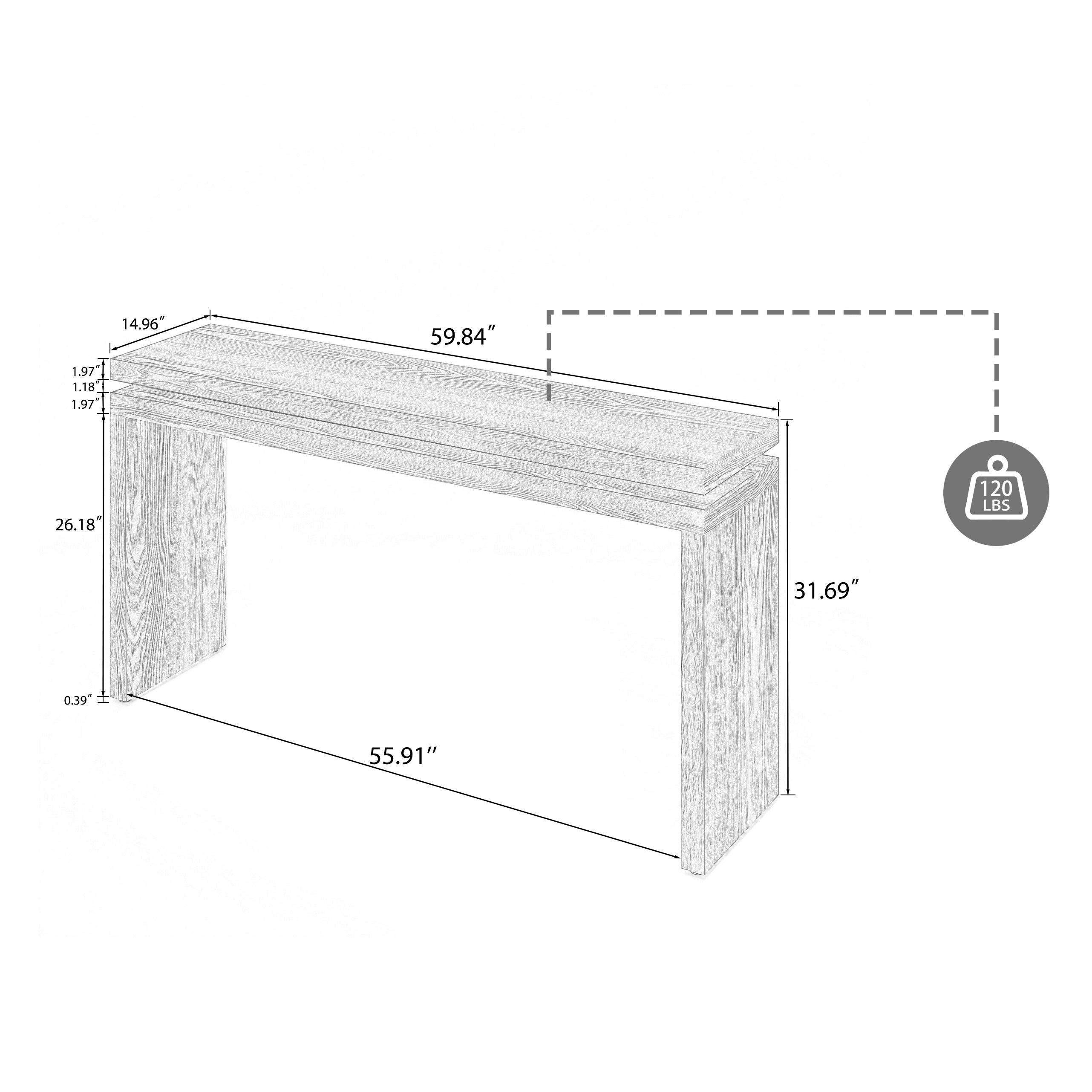 60'' Farmhouse Console Table – Pier 1