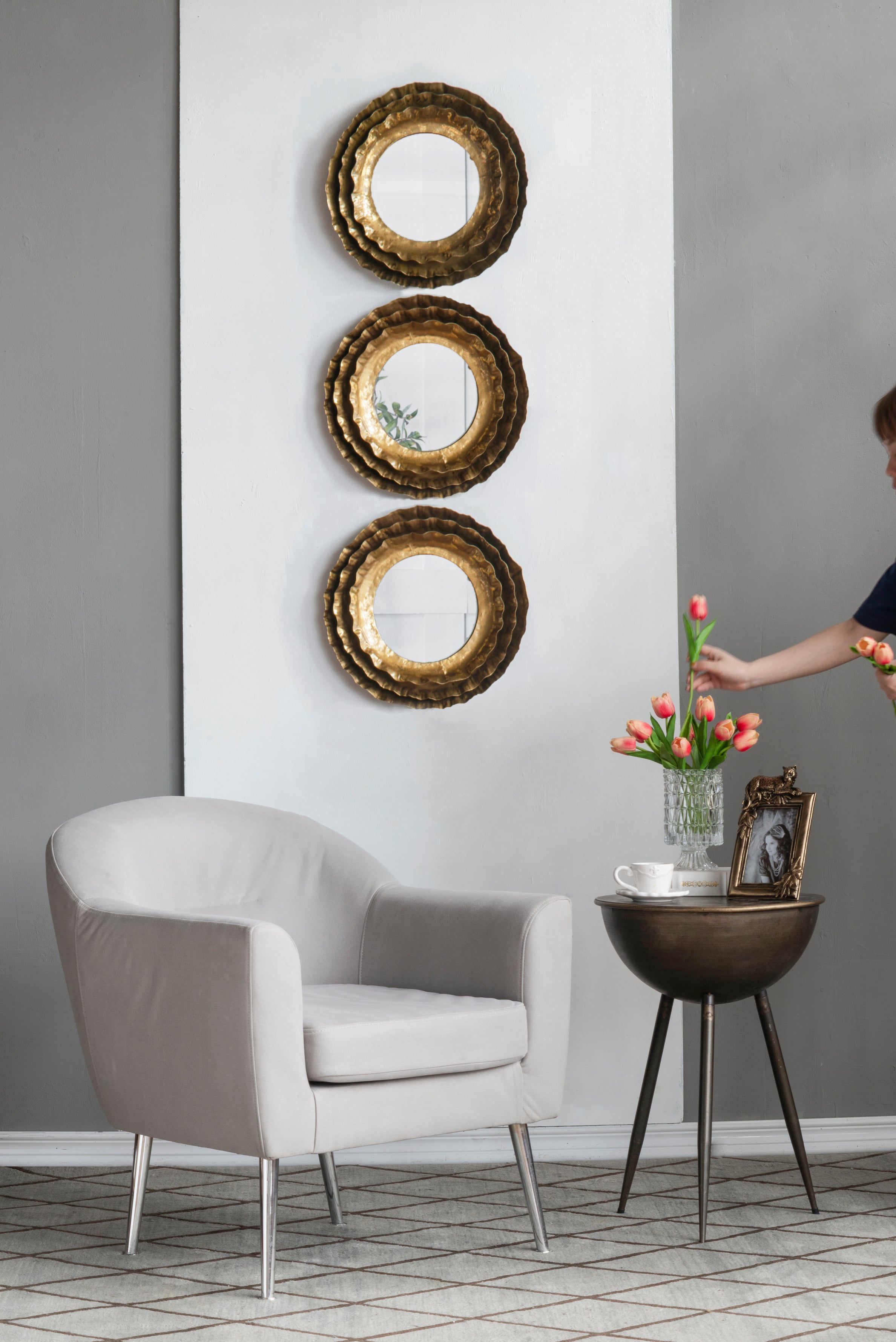 16" Round Wall Mirror with Metal Frame - Pier 1