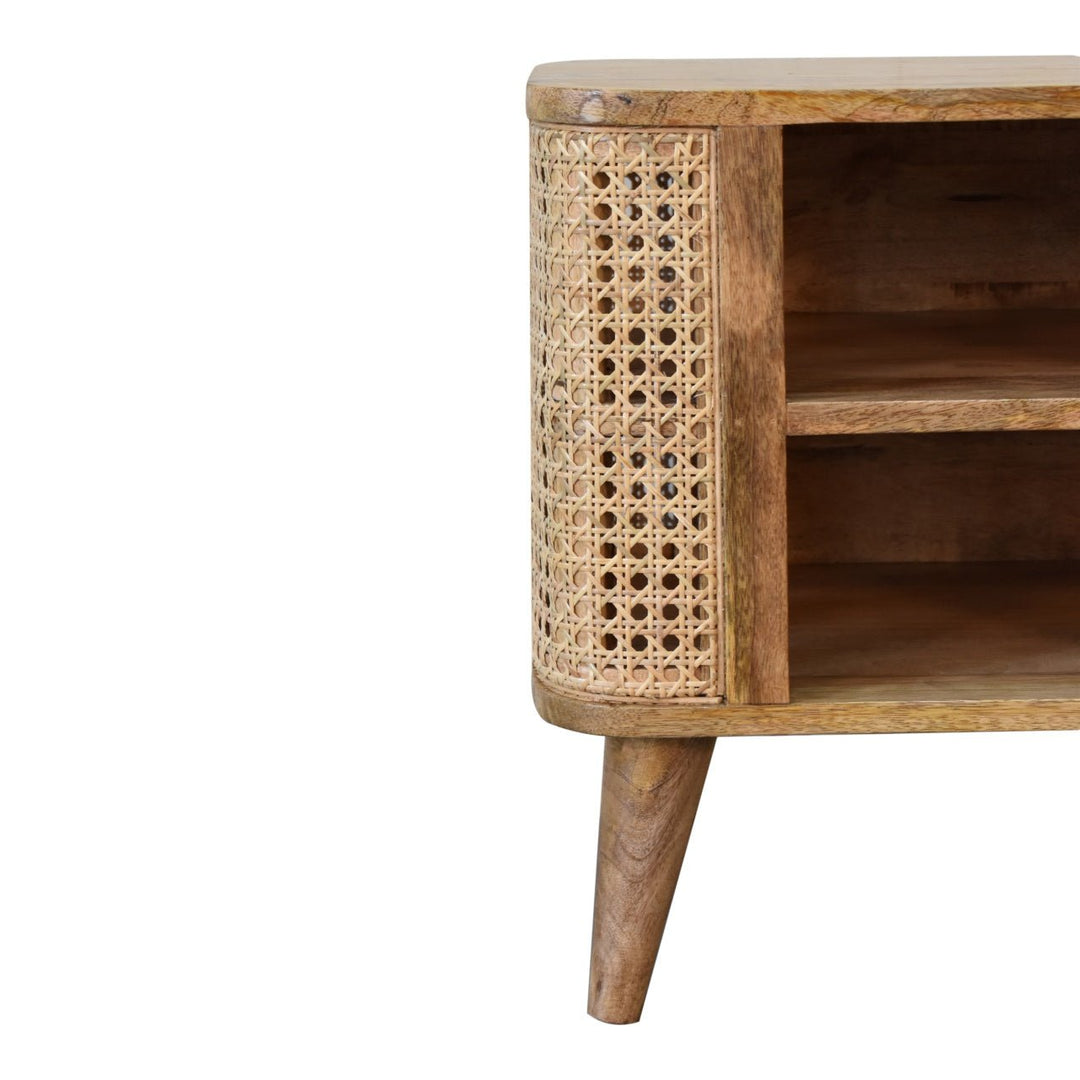 Decipher Wood and Rattan Bedside with 2 Open Shelves - Pier 1
