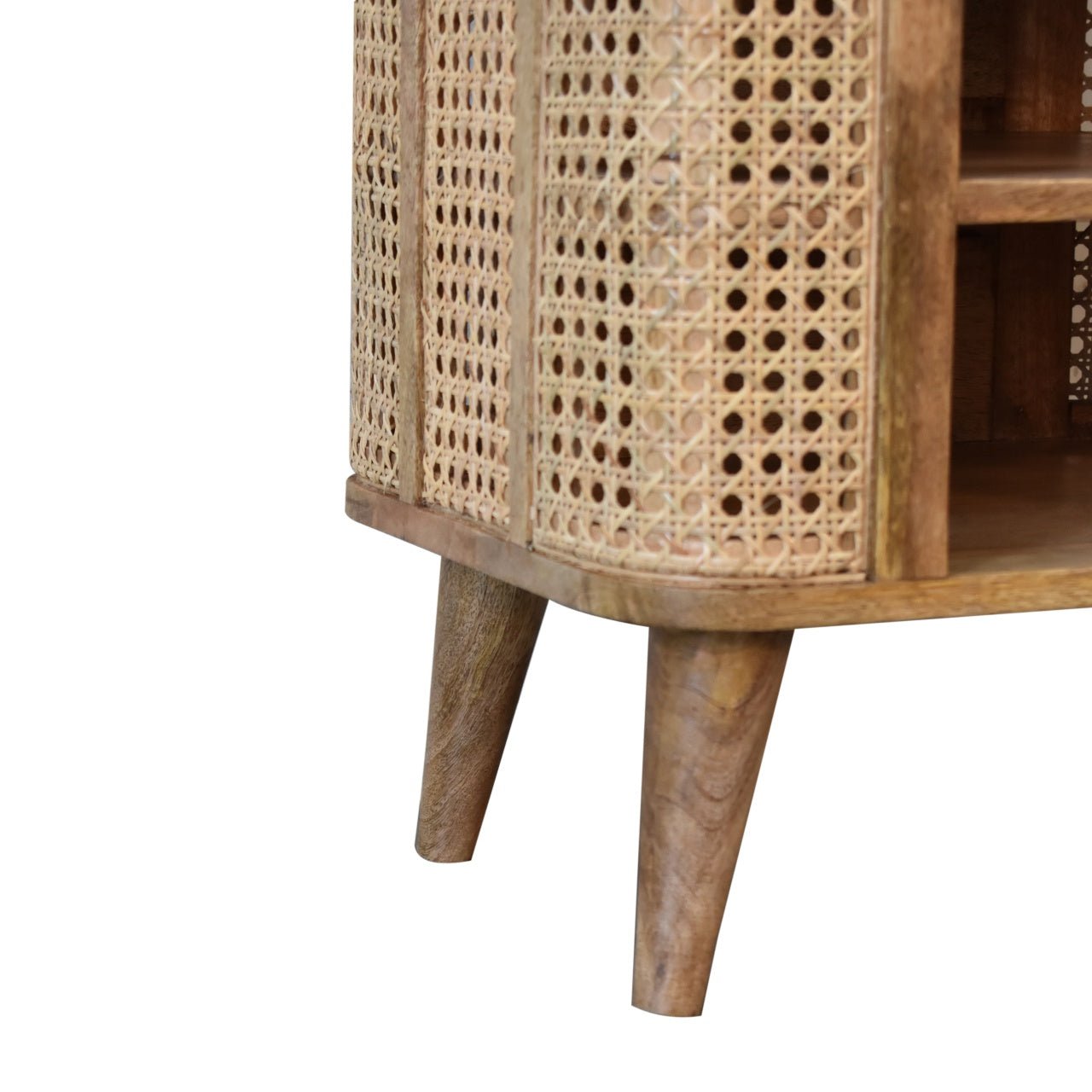 Decipher Wood and Rattan Bedside with 2 Open Shelves - Pier 1