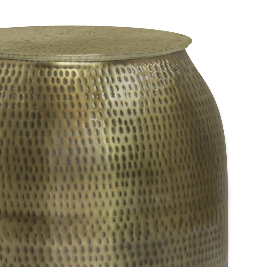 Destiny Drum-Shaped Hammered Accent Table with Removable Top - Pier 1