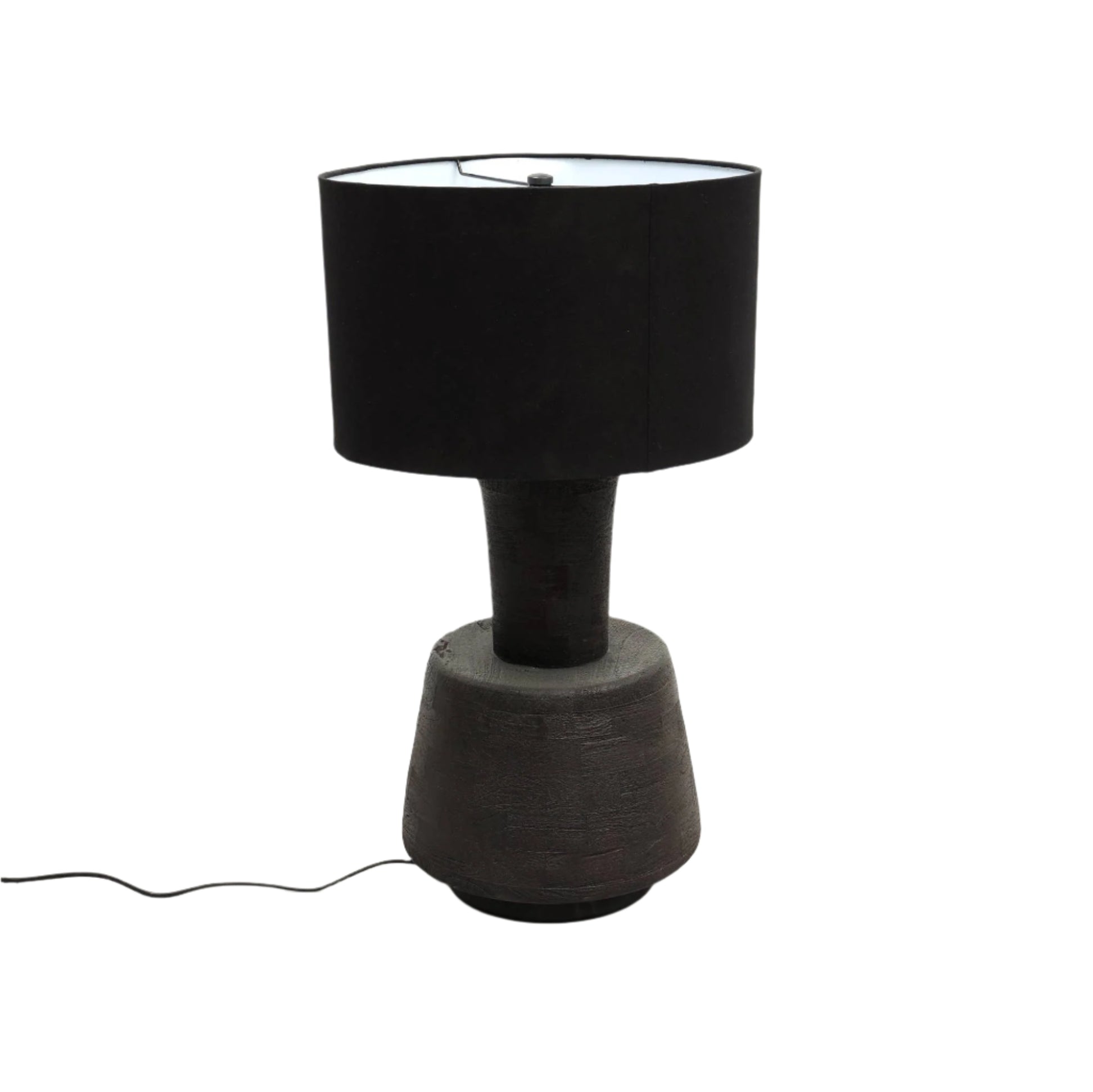 Decorative Table Lamp with Wooden Base-16.5X16.5X29" - Pier 1