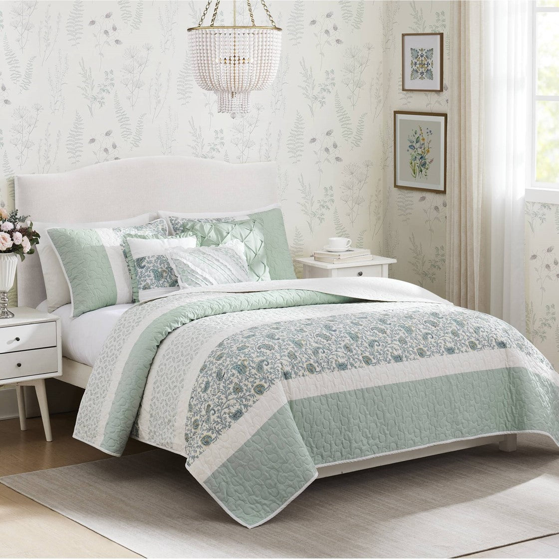 Dawn 6-Piece Cotton Percale Quilt Set with Throw Pillows – Pier 1