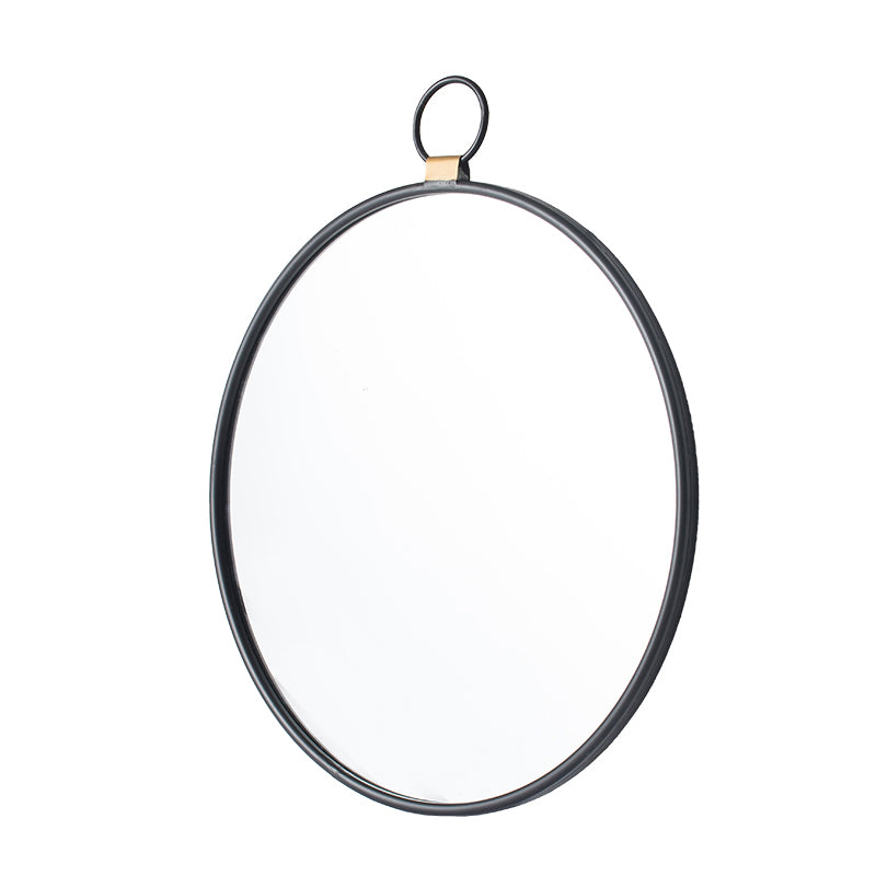 Round Wall Mirror with Stopwatch-Shaped Design - Pier 1
