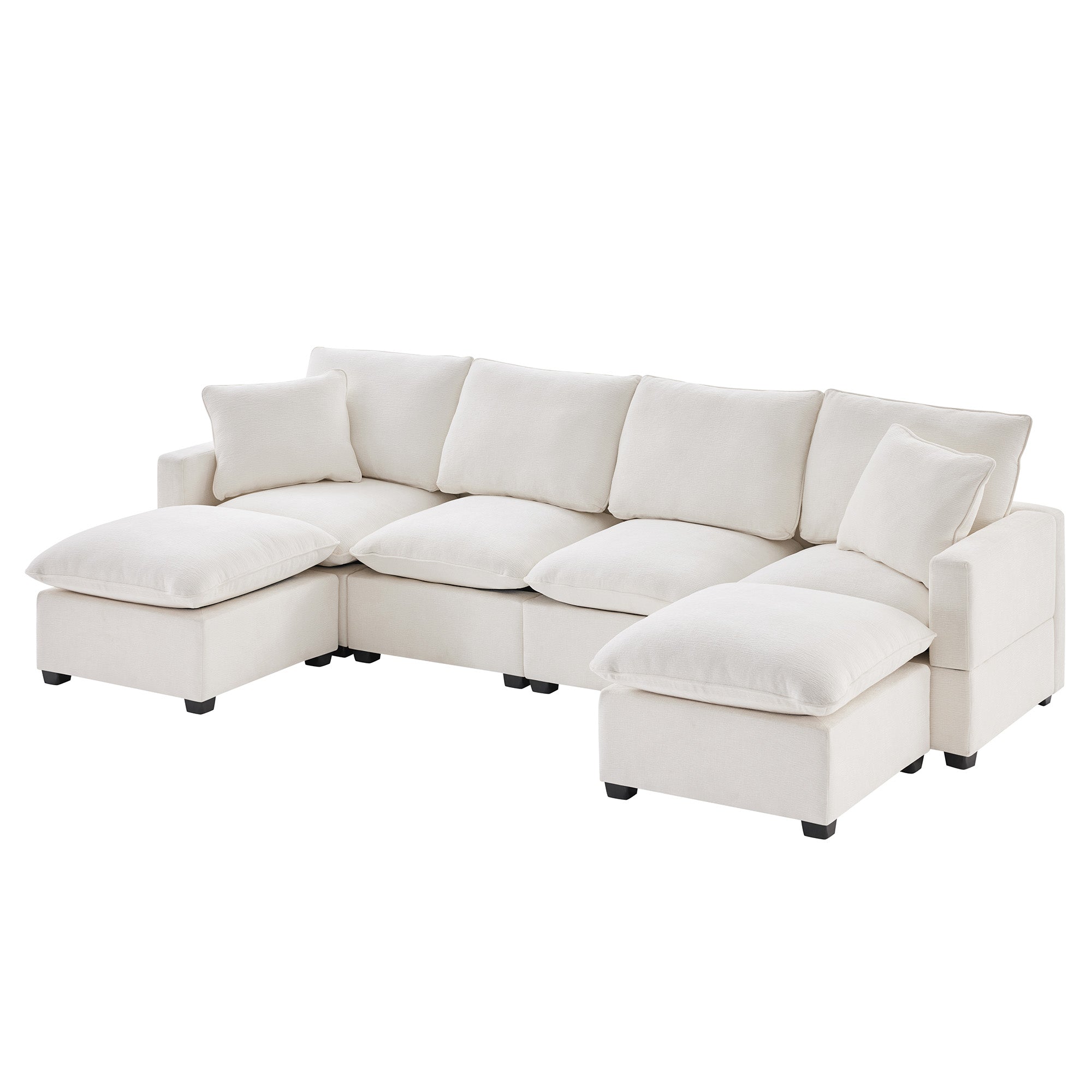 Chenille Modular U-Shape Sectional Sofa, Seats 6 – Pier 1