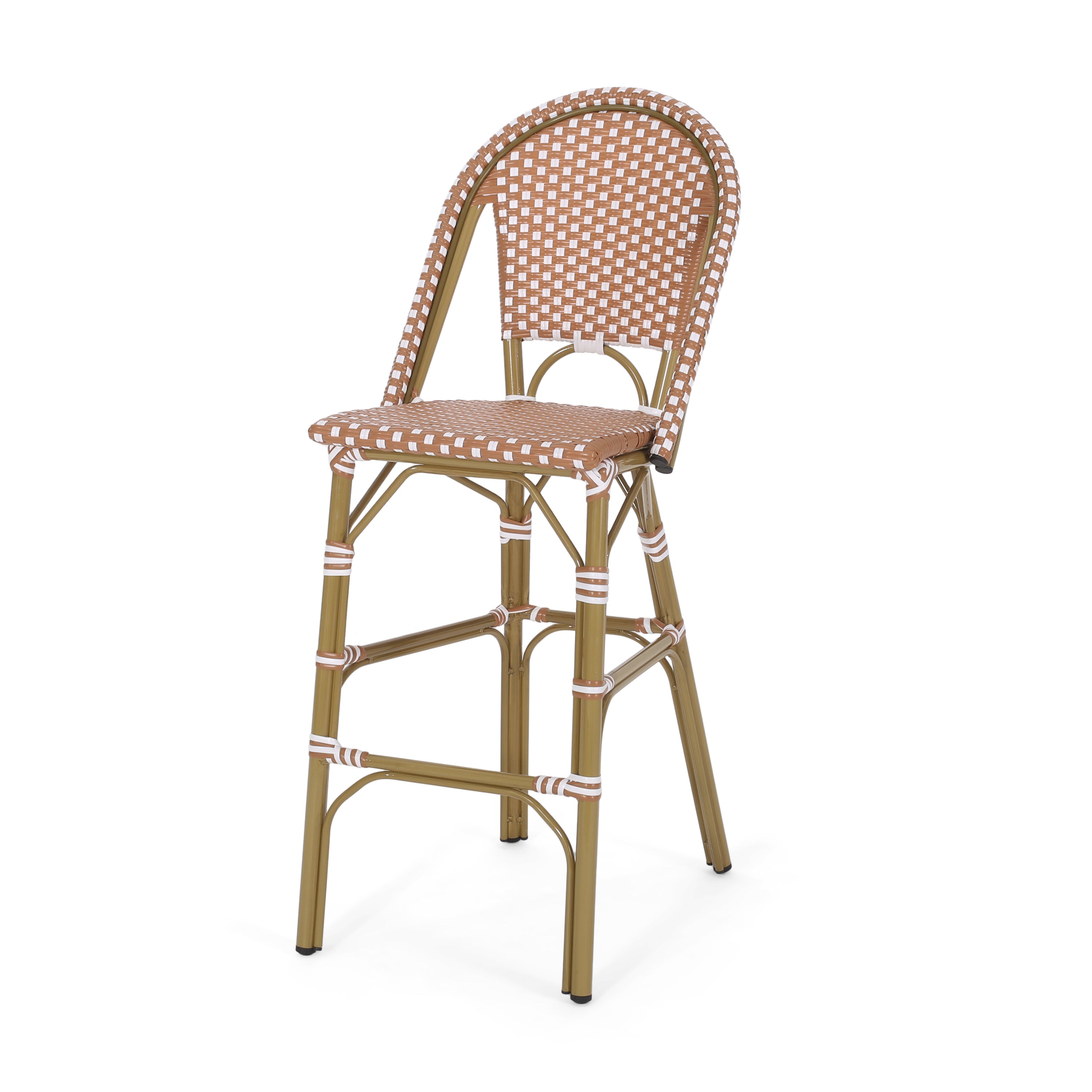 Clifftop 29.5" Outdoor Rattan Bar Stool with Aluminum Frame and ...