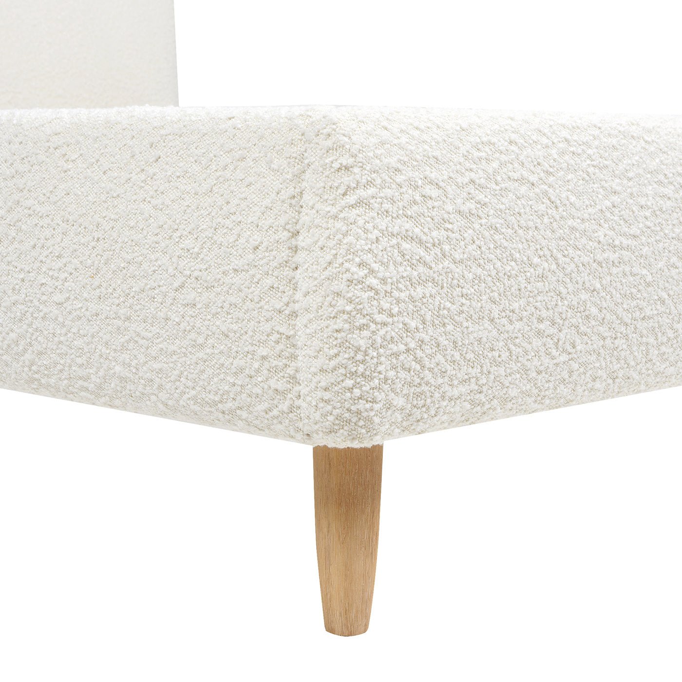 Enchantr Upholstered Platform Bed with Curved Headboard and Wood Frame ...