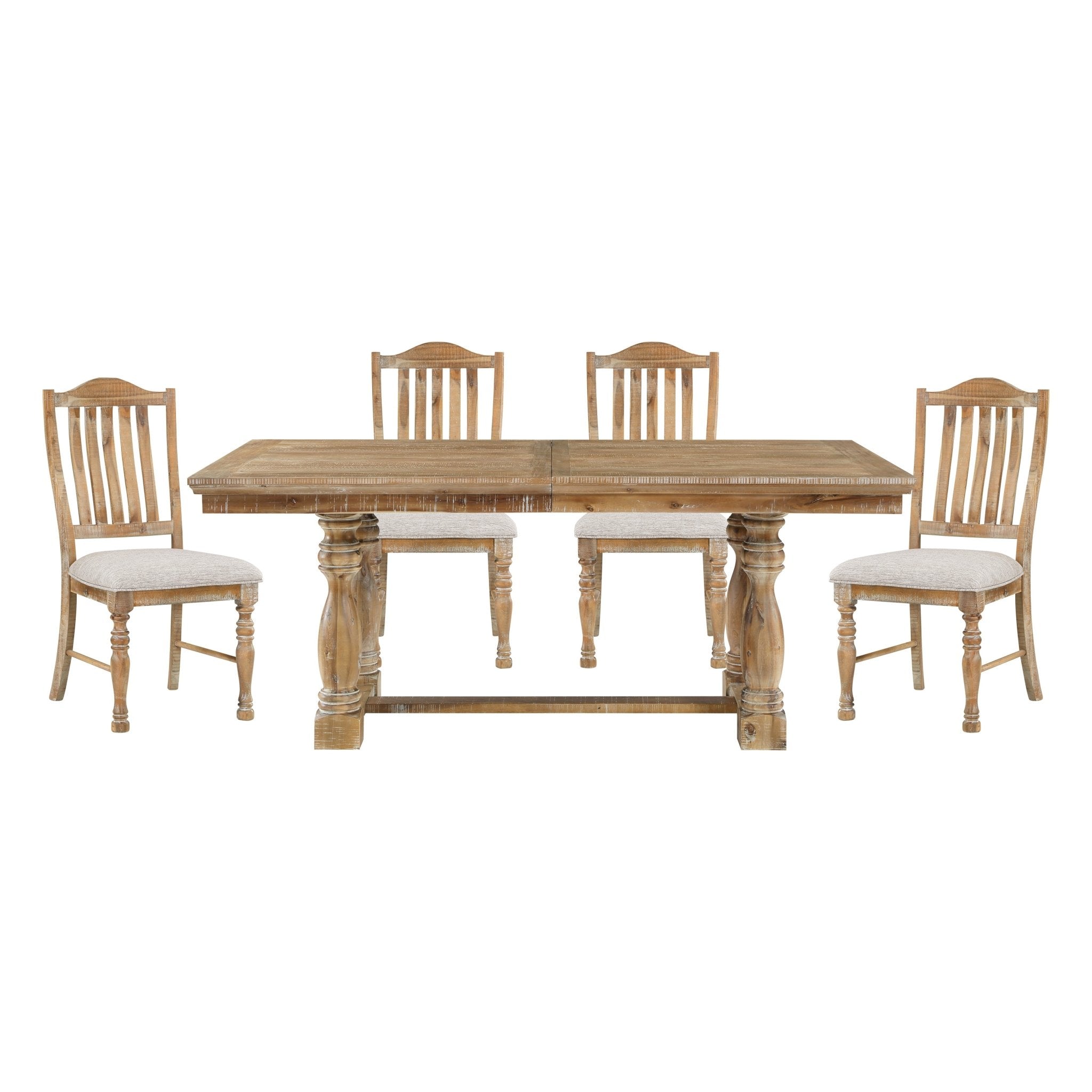 Eternalx 5-Piece Dining Set with Extendable Table and 4 Side Chairs ...