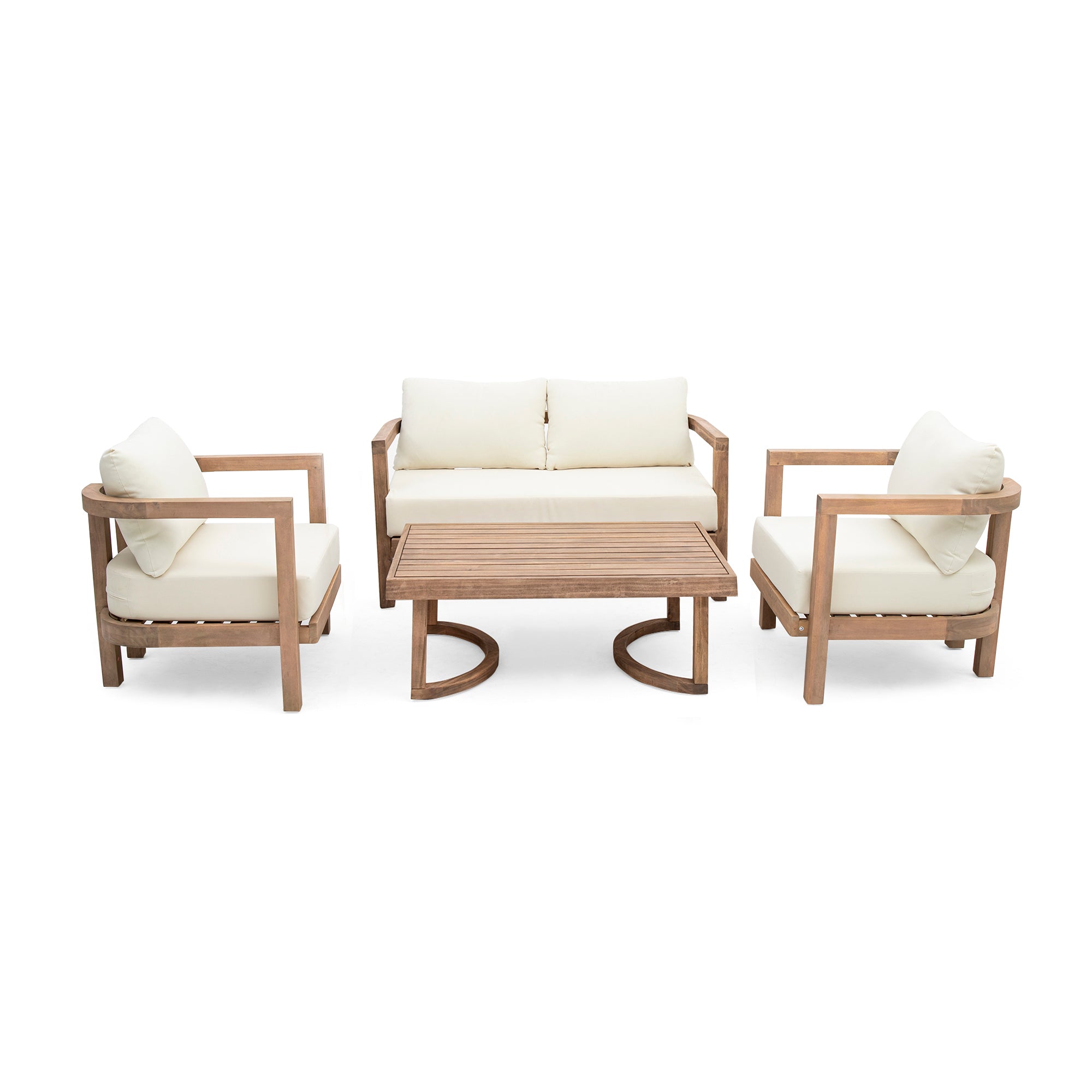 Cosmicly 4-Piece Patio Set with Coffee Table and Slat Panel Design - Pier 1