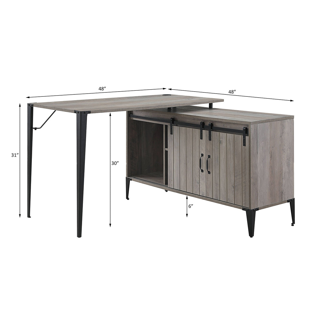L-Shape Writing Desk with Side Cabinet – Pier 1