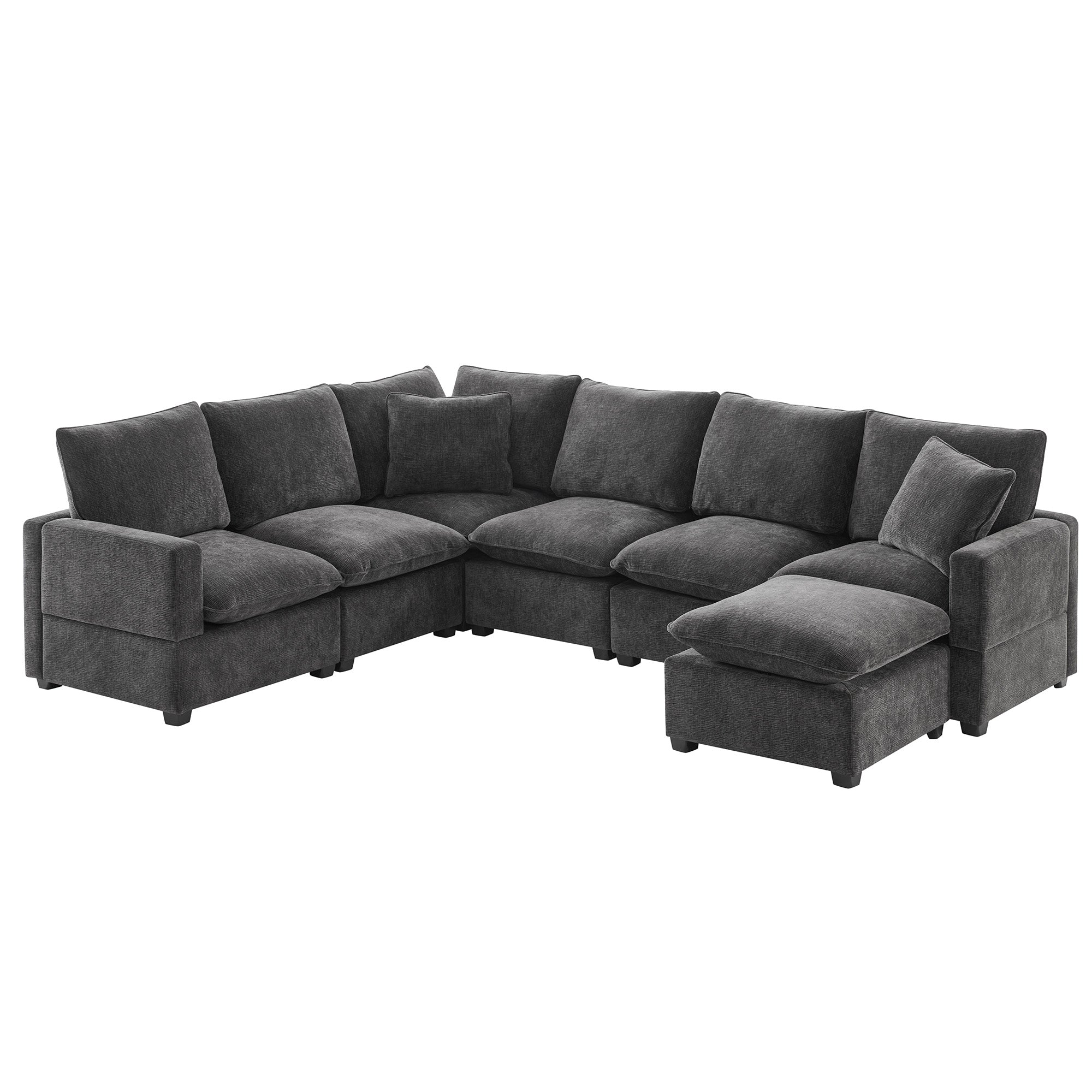 Chenille Modular U-Shape Sectional Sofa, Seats 7 – Pier 1