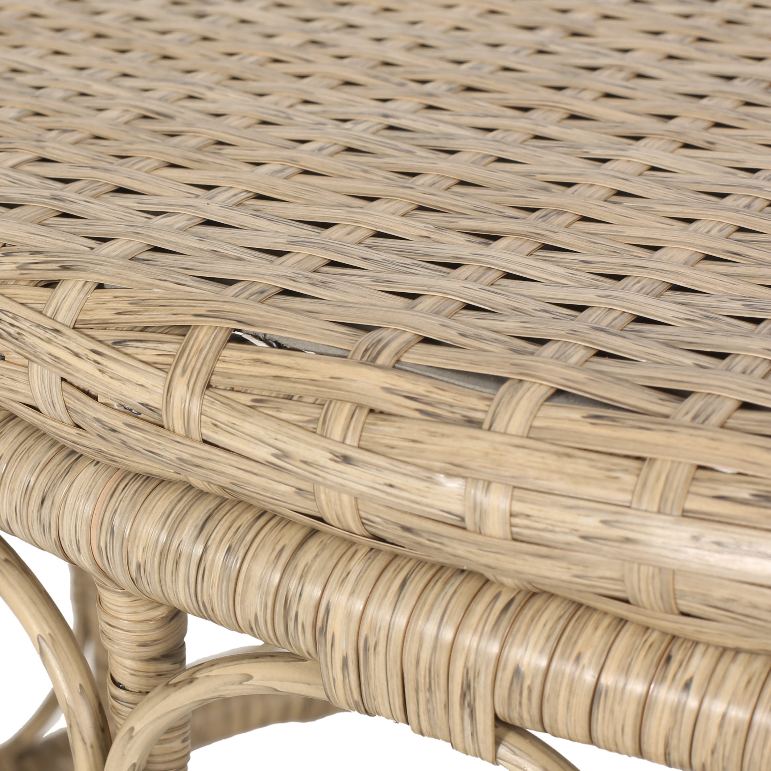 Cultured Outdoor Coffee Table with Wicker Weave Top and Looped Design ...