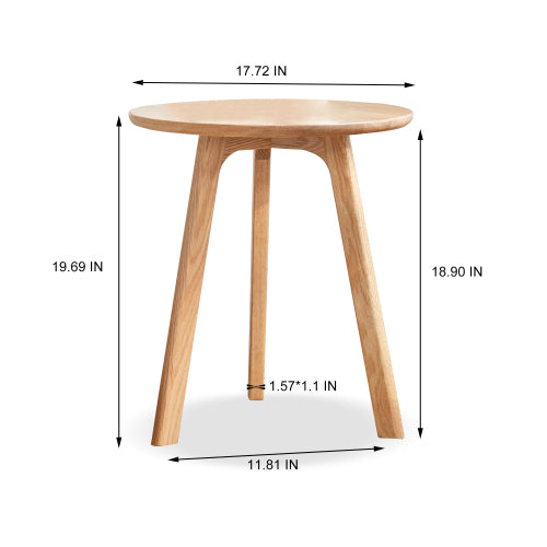 Round Side Table with Solid Oak Wood Frame - Pier 1
