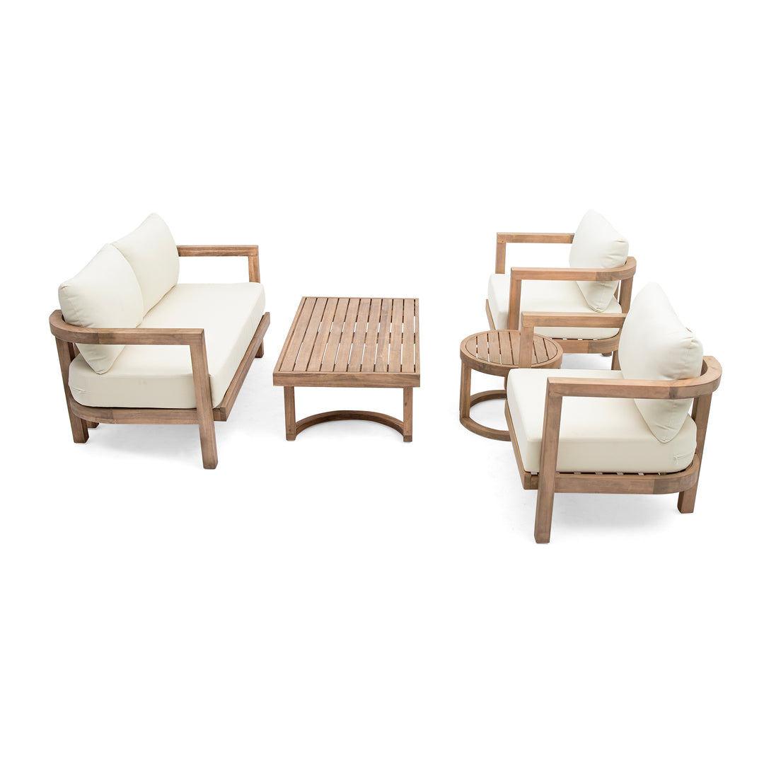 Cosmicly 5-Piece Patio Set with 2 Tables and Acacia Wood Frame - Pier 1