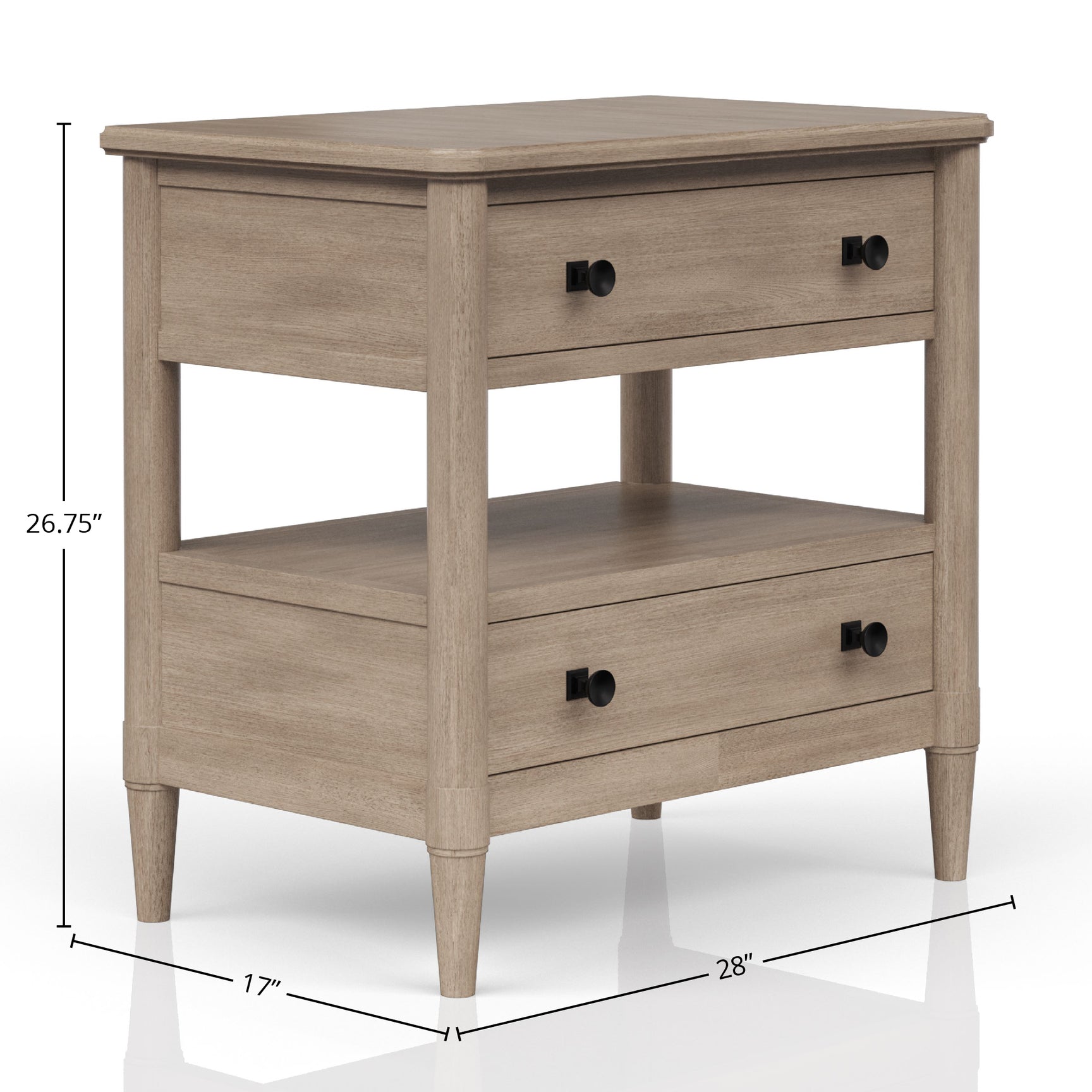 Nightstand with 2 Drawer and Open Shelf - Pier 1