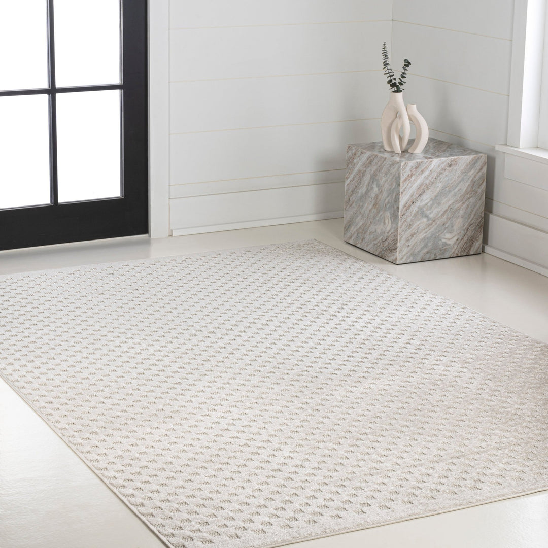 Finn High-Low Modern Minimalist Checkered Monotone Indoor/Outdoor Area ...