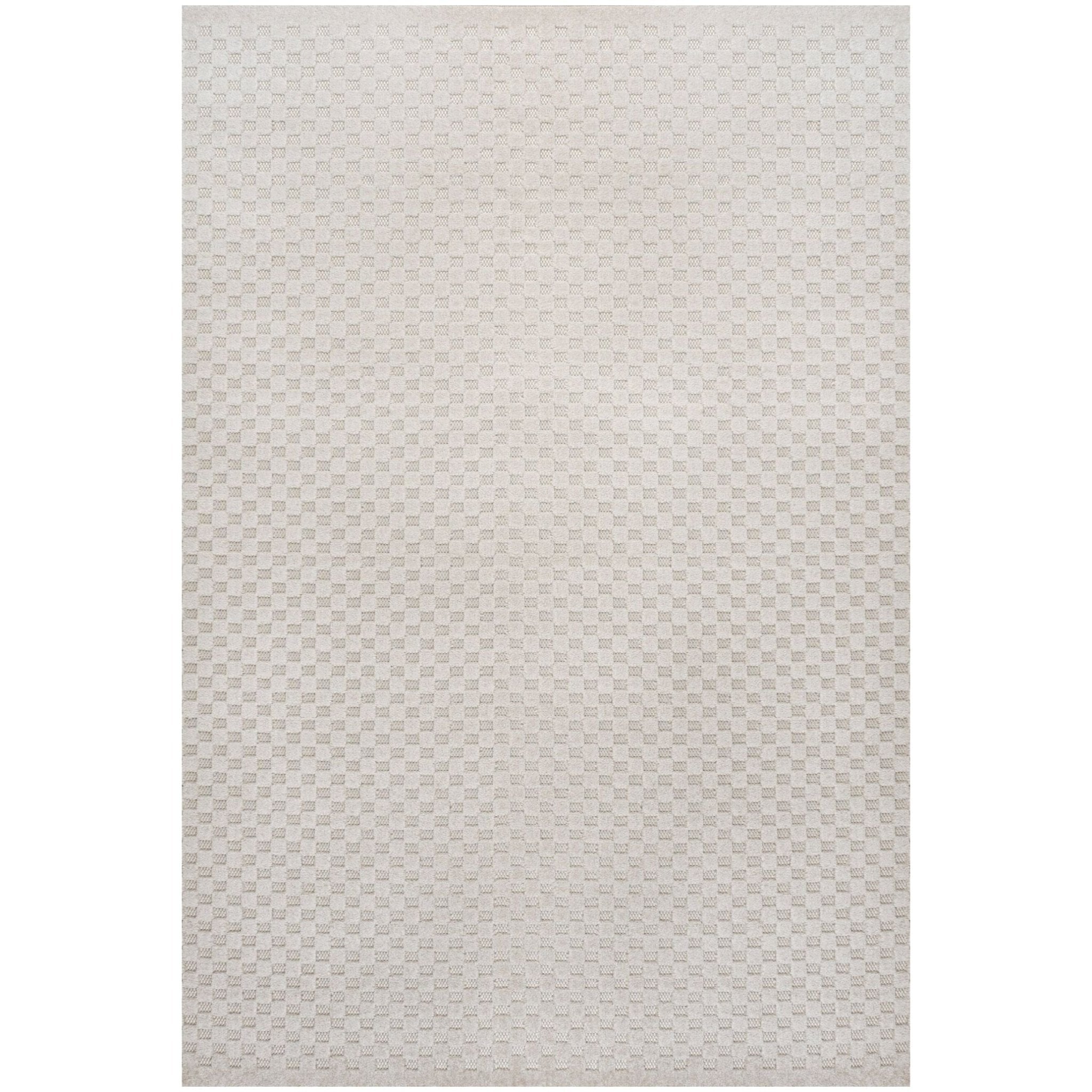 Finn High-Low Modern Minimalist Checkered Monotone Indoor/Outdoor Area ...