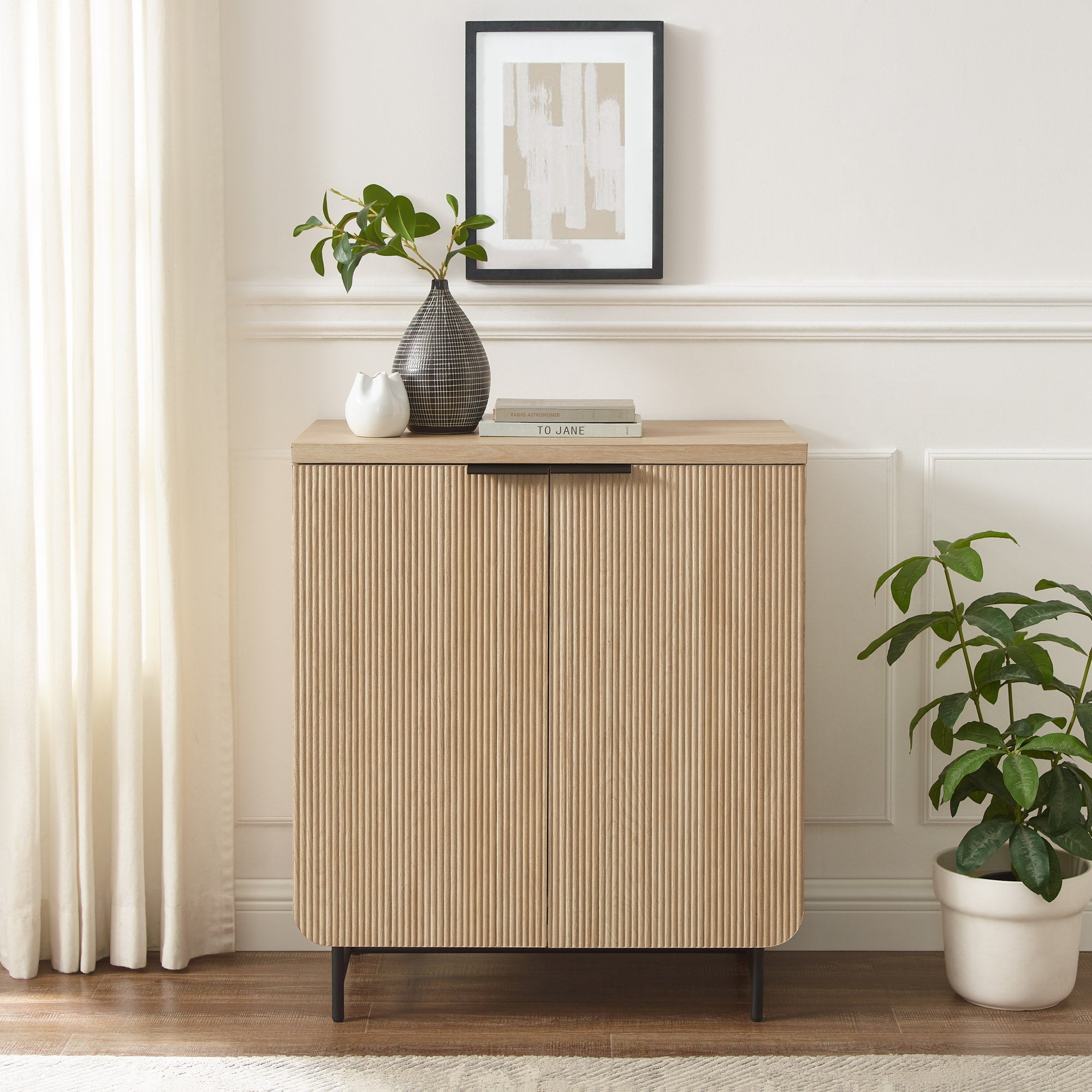 Fluted-Door Storage Console Cabinet - Pier 1
