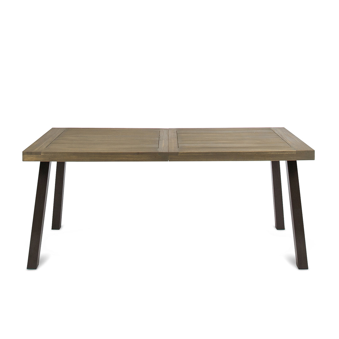 Della Outdoor Acacia Wood Dining Table with Metal Legs – Pier 1