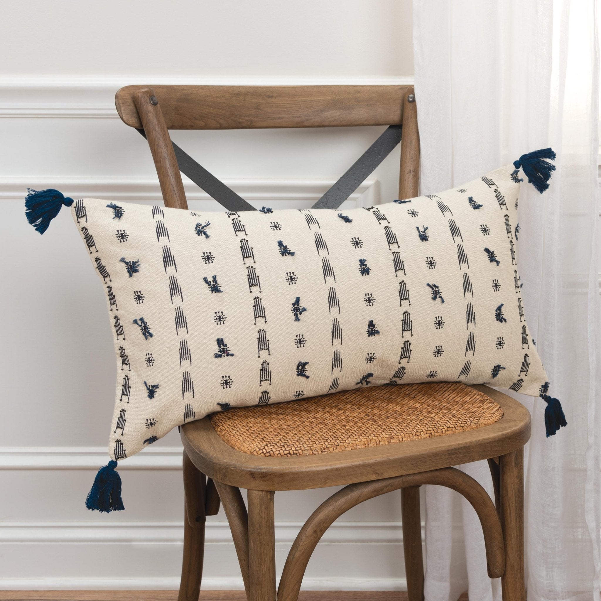Geometric Print Knife Edge 100% Cotton Poly Filled Decorative Throw ...