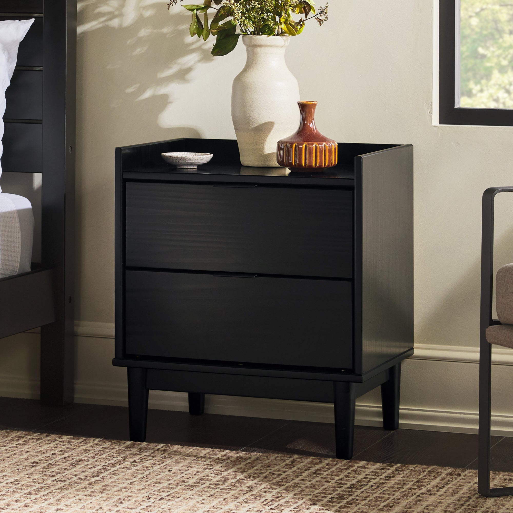 Illuminated Solid Wood Nightstand with 2 Drawers by Walker Edison - Pier 1