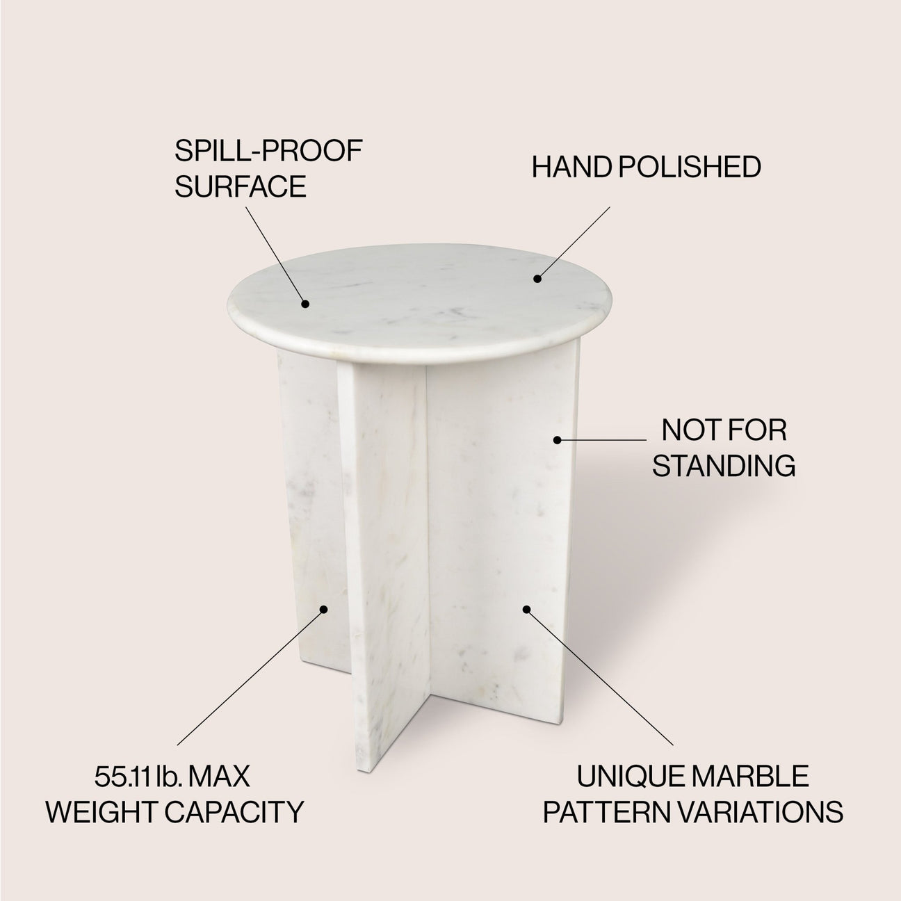 Javier Contemporary Natural Marble Handmade X-Shaped End Table - Pier 1