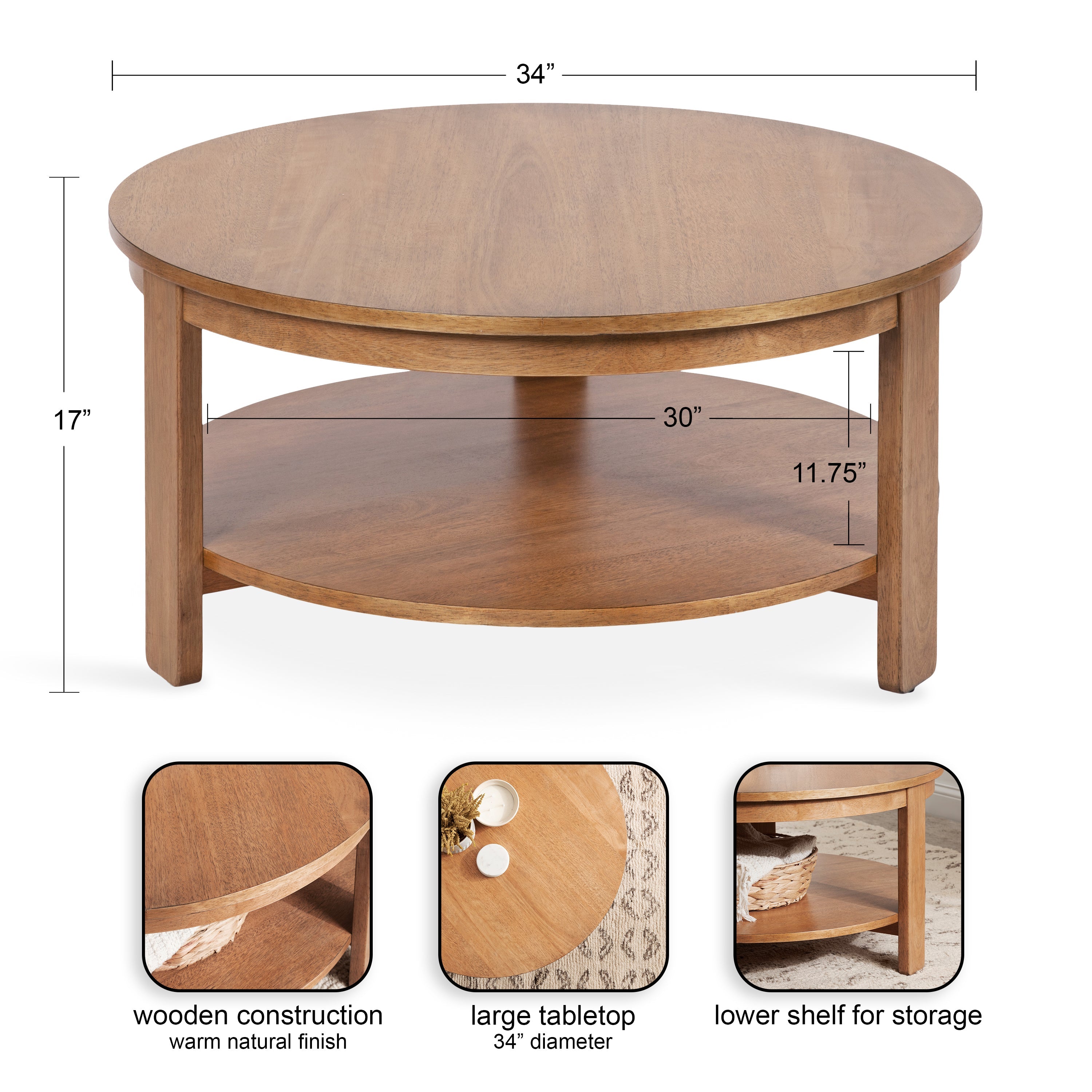 Foxford Round Wood Coffee Table – Pier 1