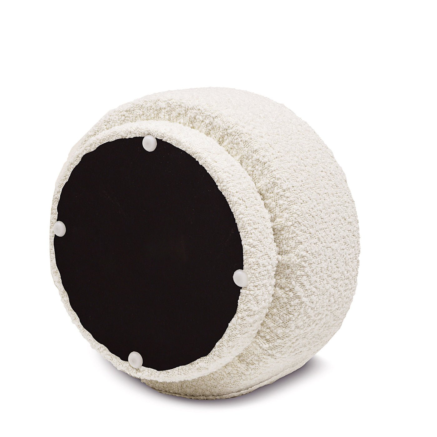 15" Mushroom Footstool with Sherpa-Textured Upholstery - Pier 1