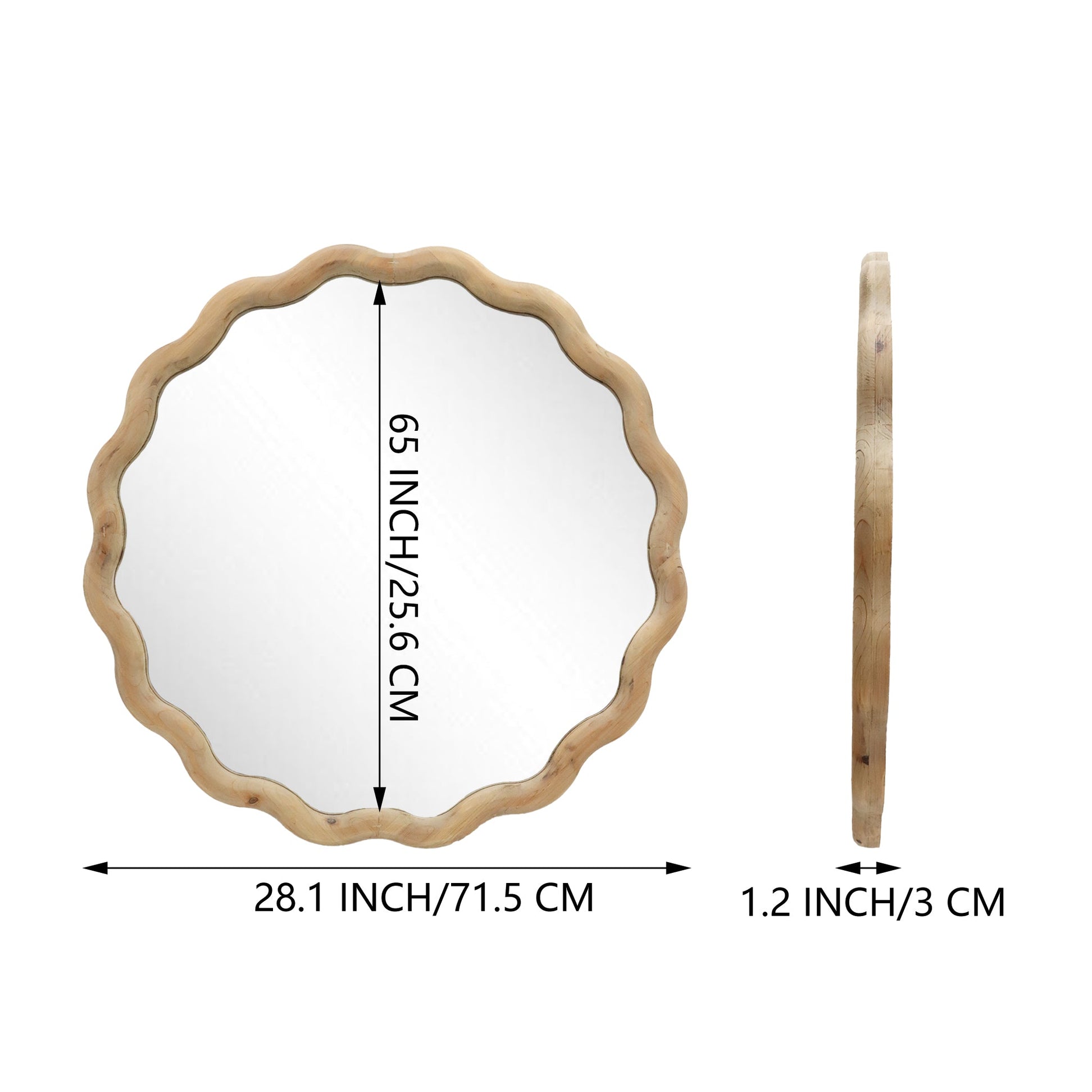 Natural Wood Wavy Wall Mirror - Pier 1