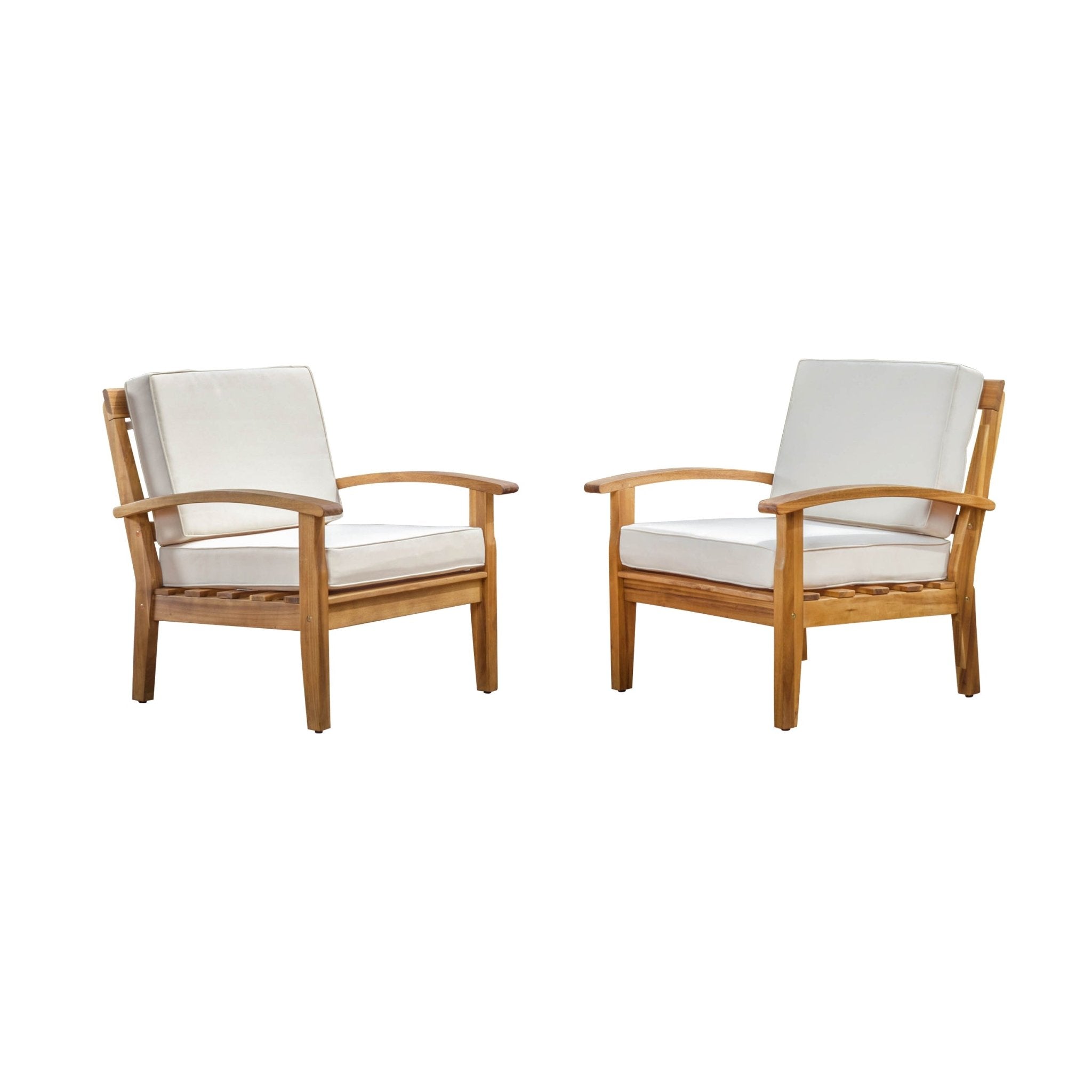 Outdoor Club Chair with Cushion and Acacia Wood Frame - Pier 1